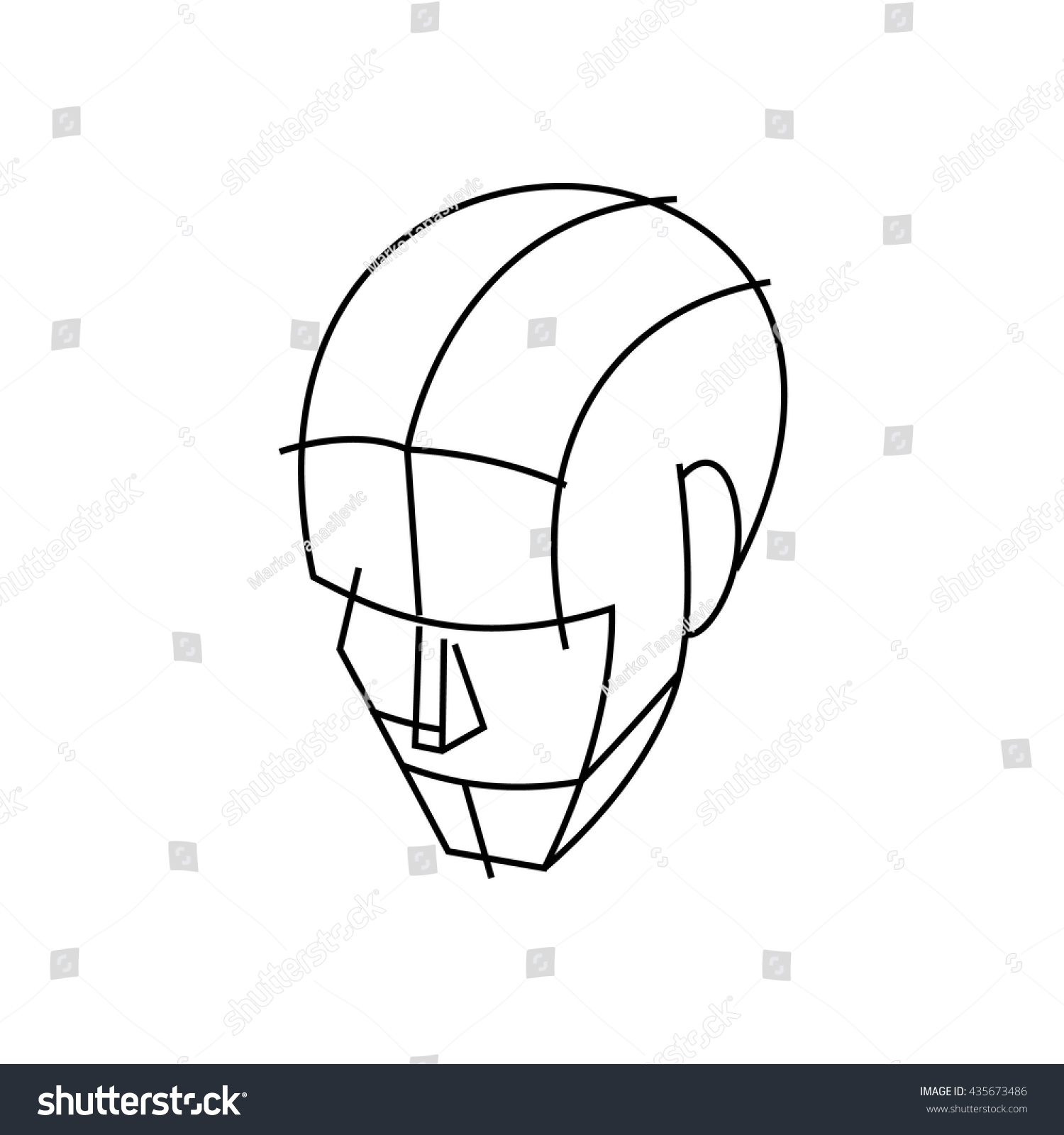 Line Drawing Wire Head Vector Illustration Stock Vector (Royalty Free ...