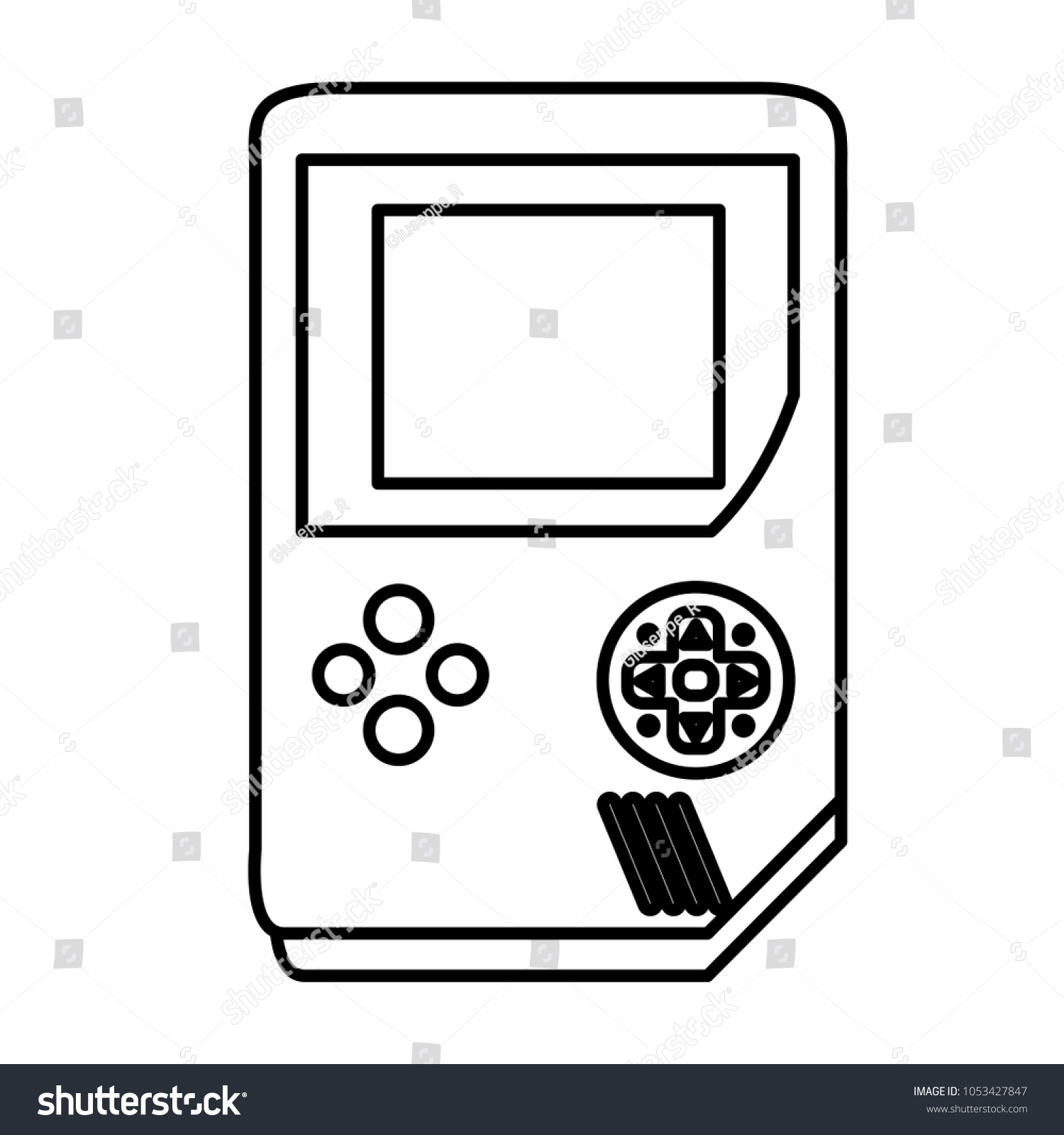 Line Electronic Gamepad Simulator Console Design Stock Vector (Royalty ...