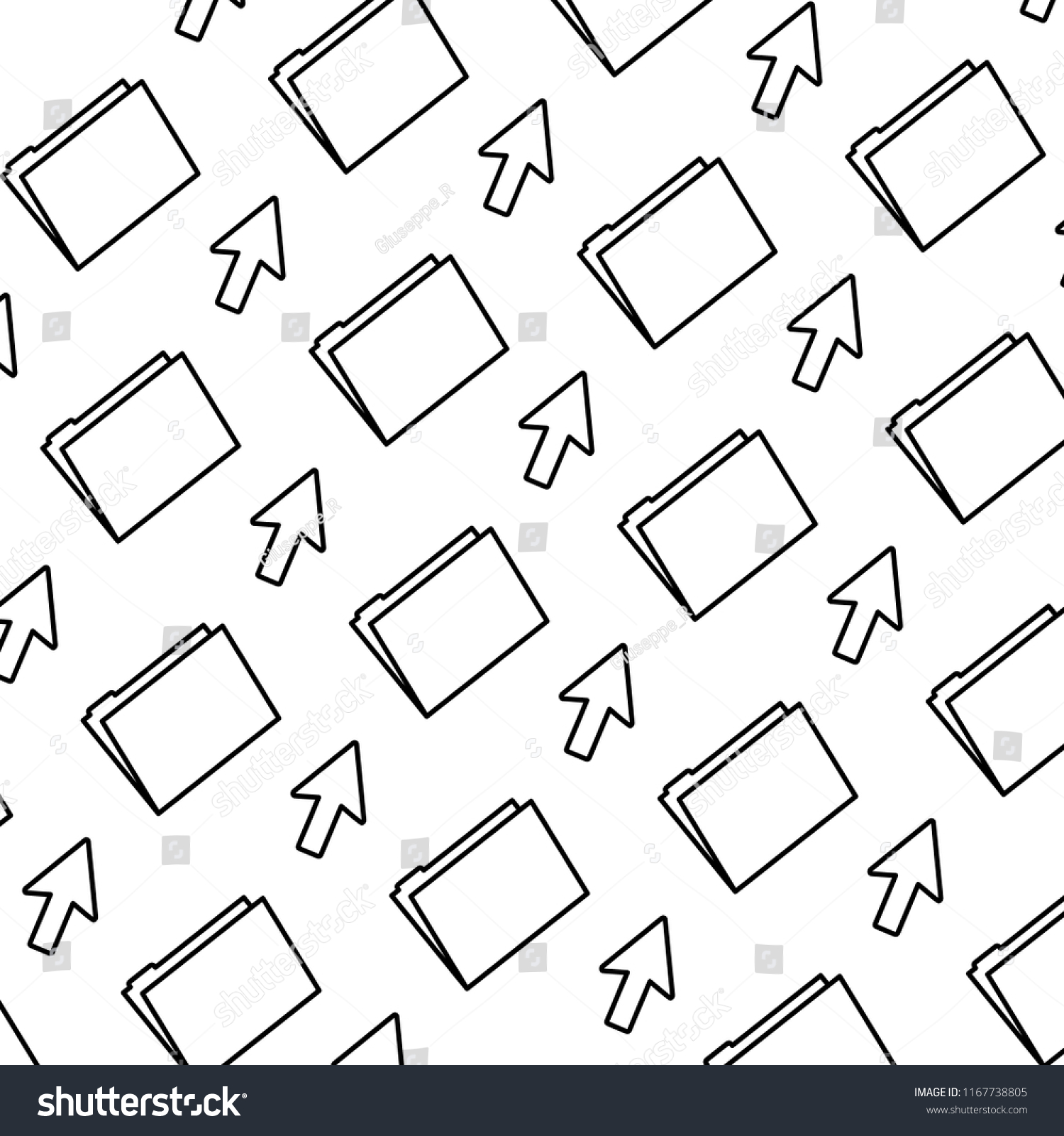 Line Folder File Arrow Cursor Background Stock Vector (Royalty Free ...