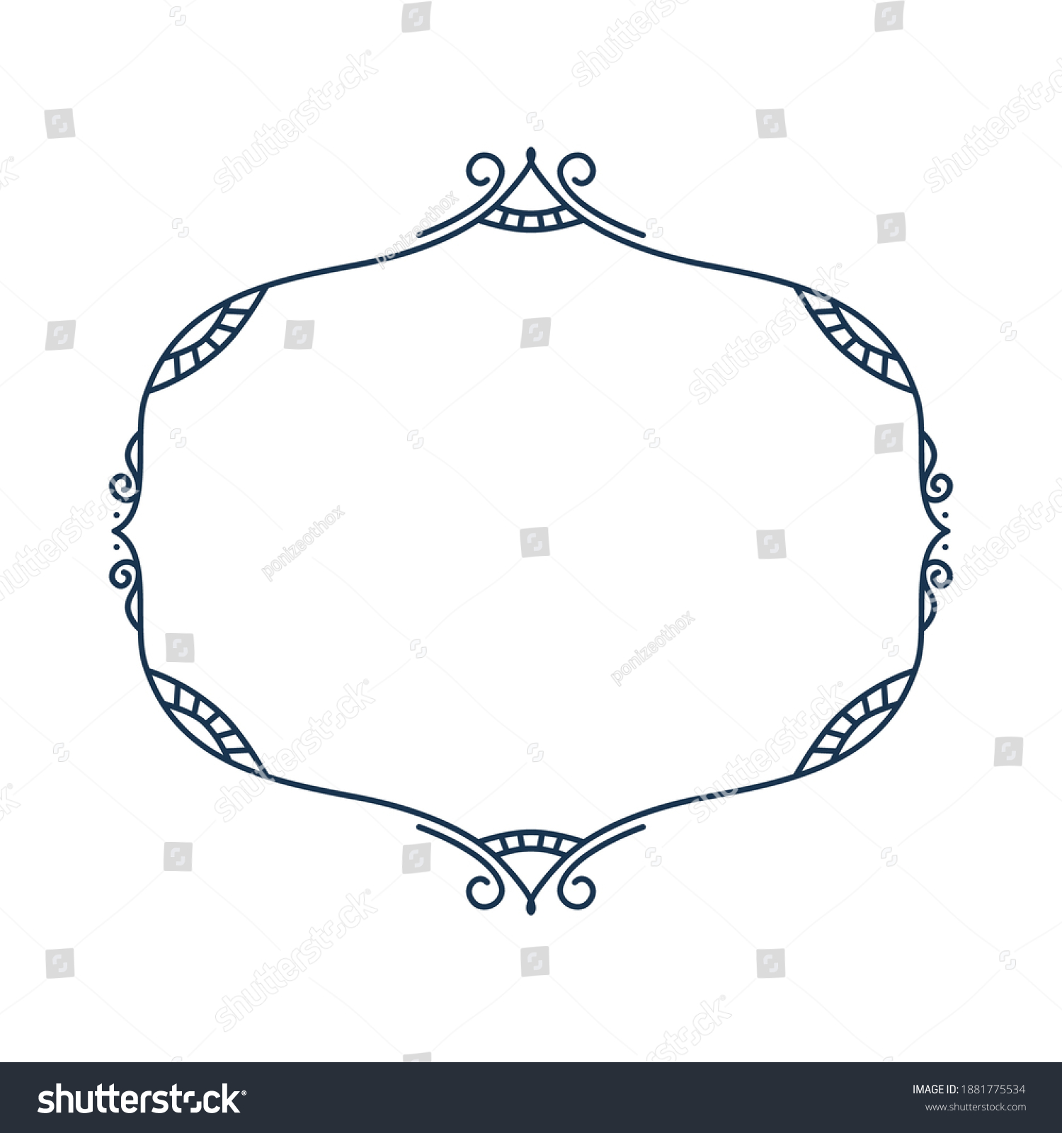 Line Frame Simple Border Decoration Stock Vector (Royalty Free ...