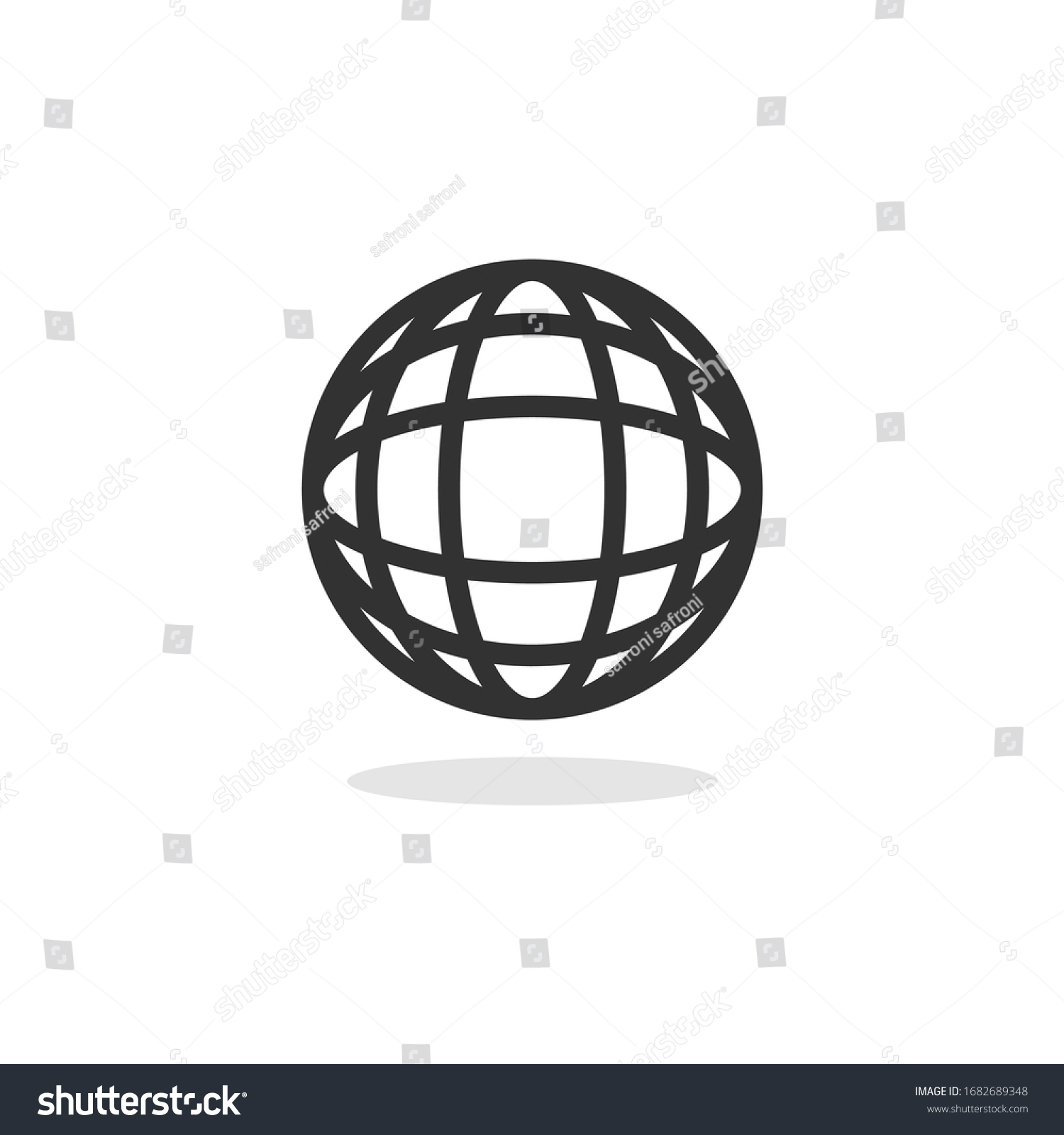 Line Globe Icon Symbol Vector Stock Vector (Royalty Free) 1682689348 ...