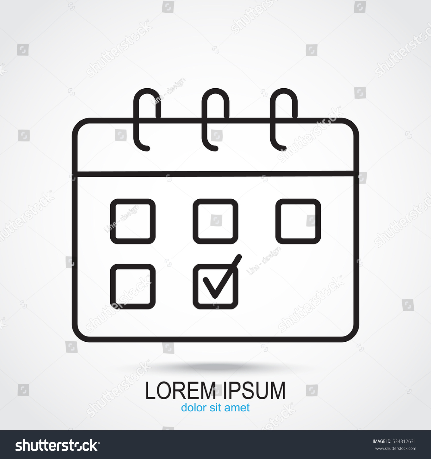 Line Icon Calendar Stock Vector (Royalty Free) 534312631 | Shutterstock