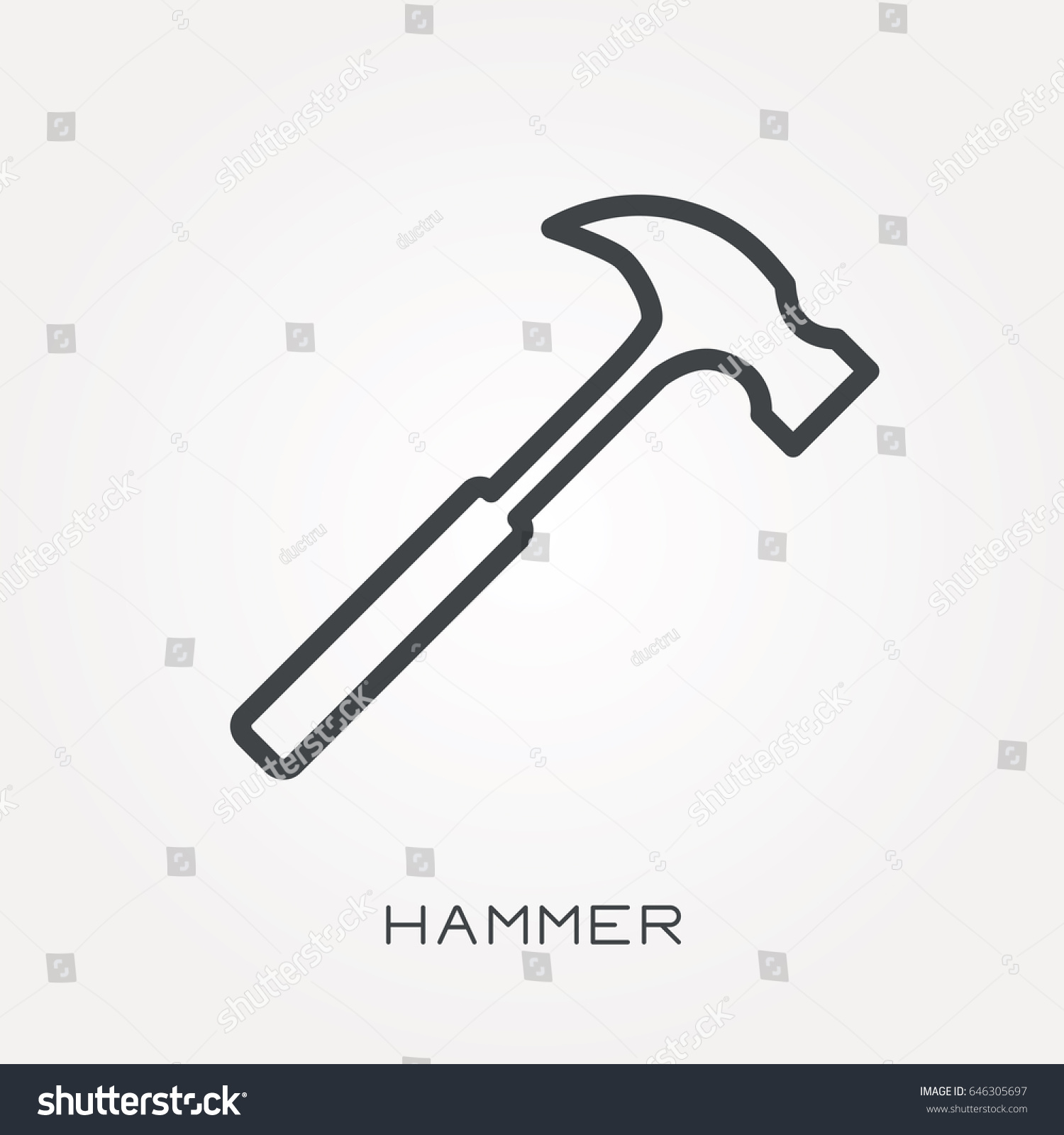 Line Icon Hammer Stock Vector (Royalty Free) 646305697 | Shutterstock