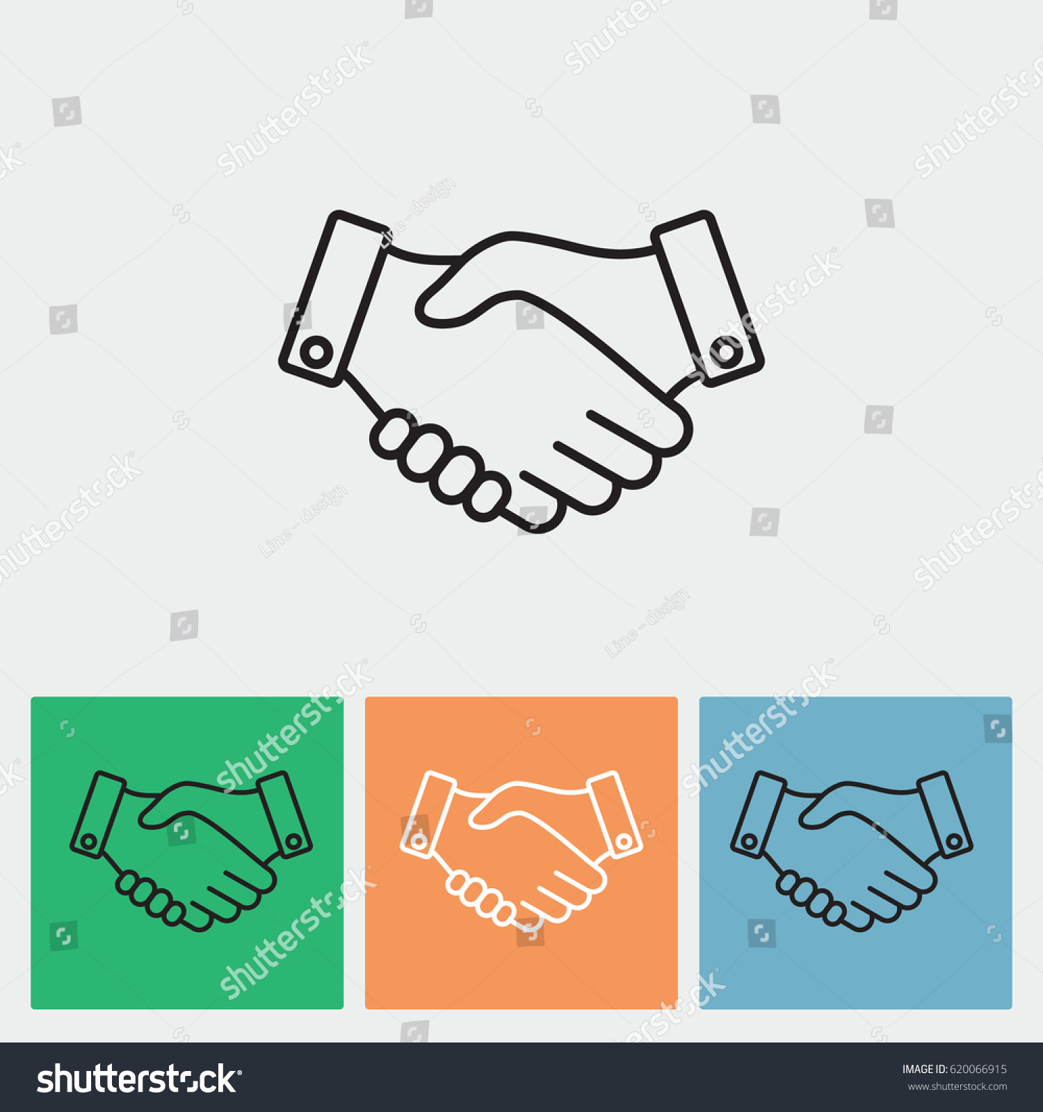 Line Icon Handshake Stock Vector (Royalty Free) 620066915
