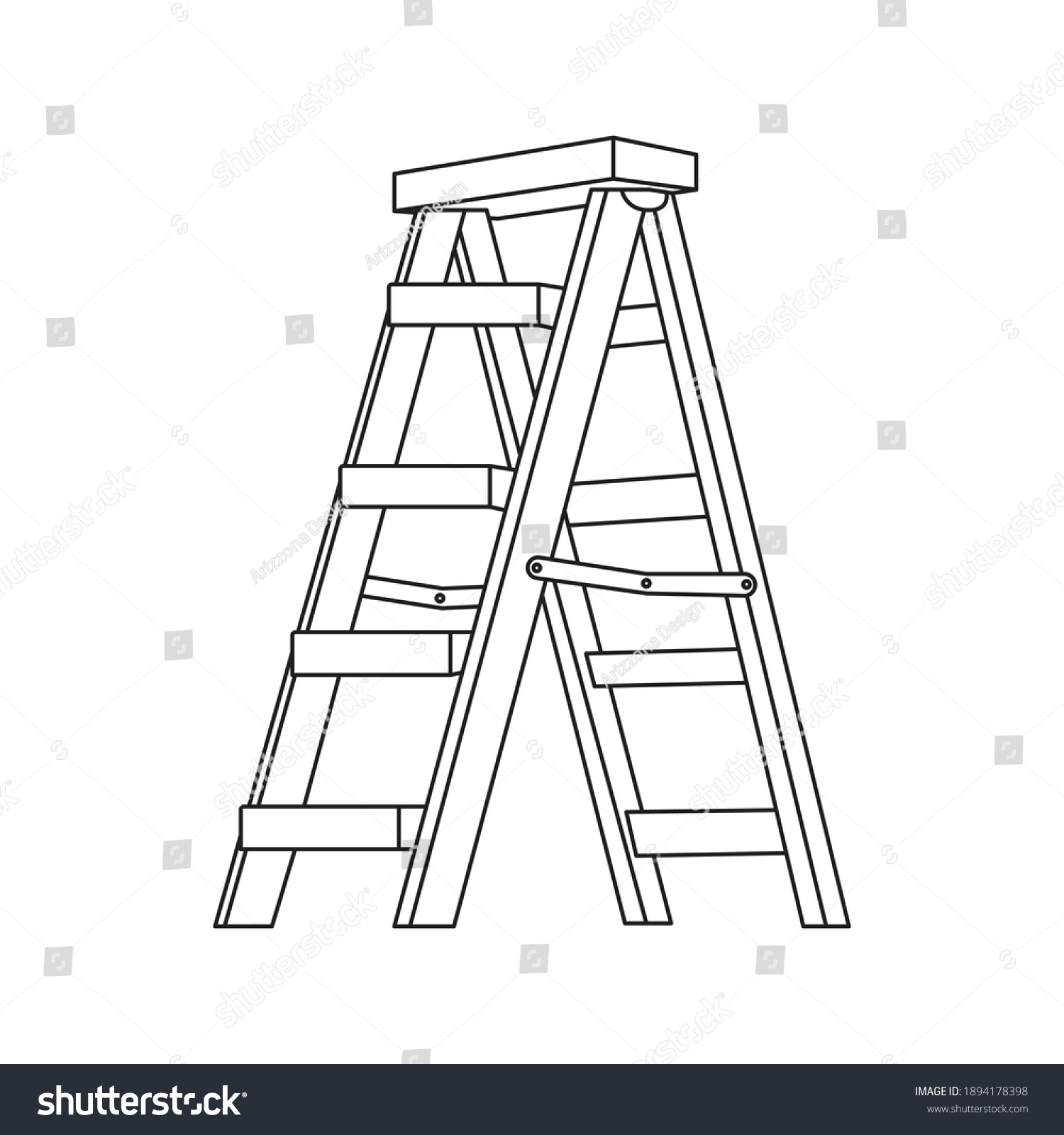 Line Icon Ladders Vector Symbol Stock Vector (Royalty Free) 1894178398