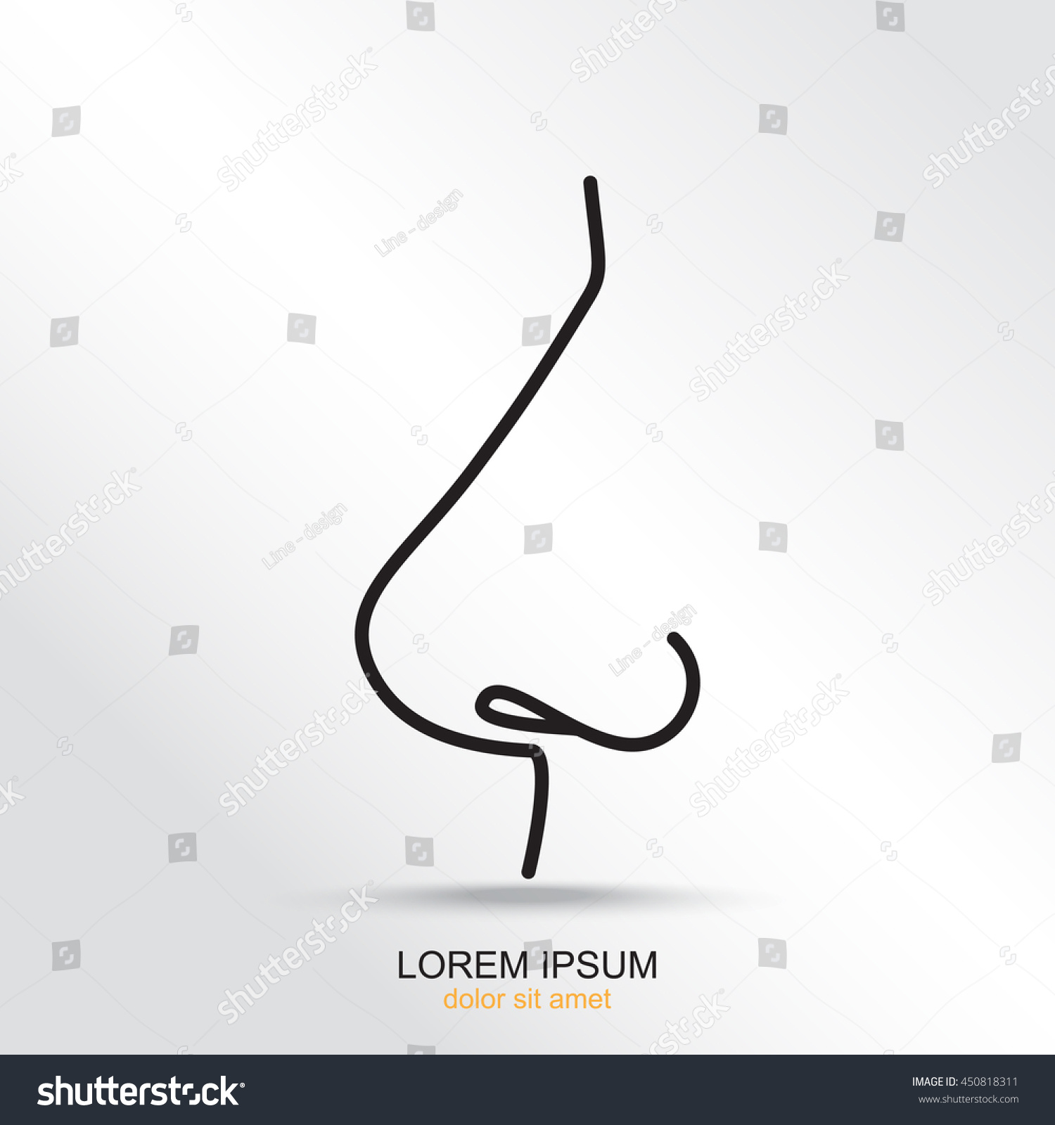 Line Icon Nose Stock Vector (Royalty Free) 450818311 | Shutterstock