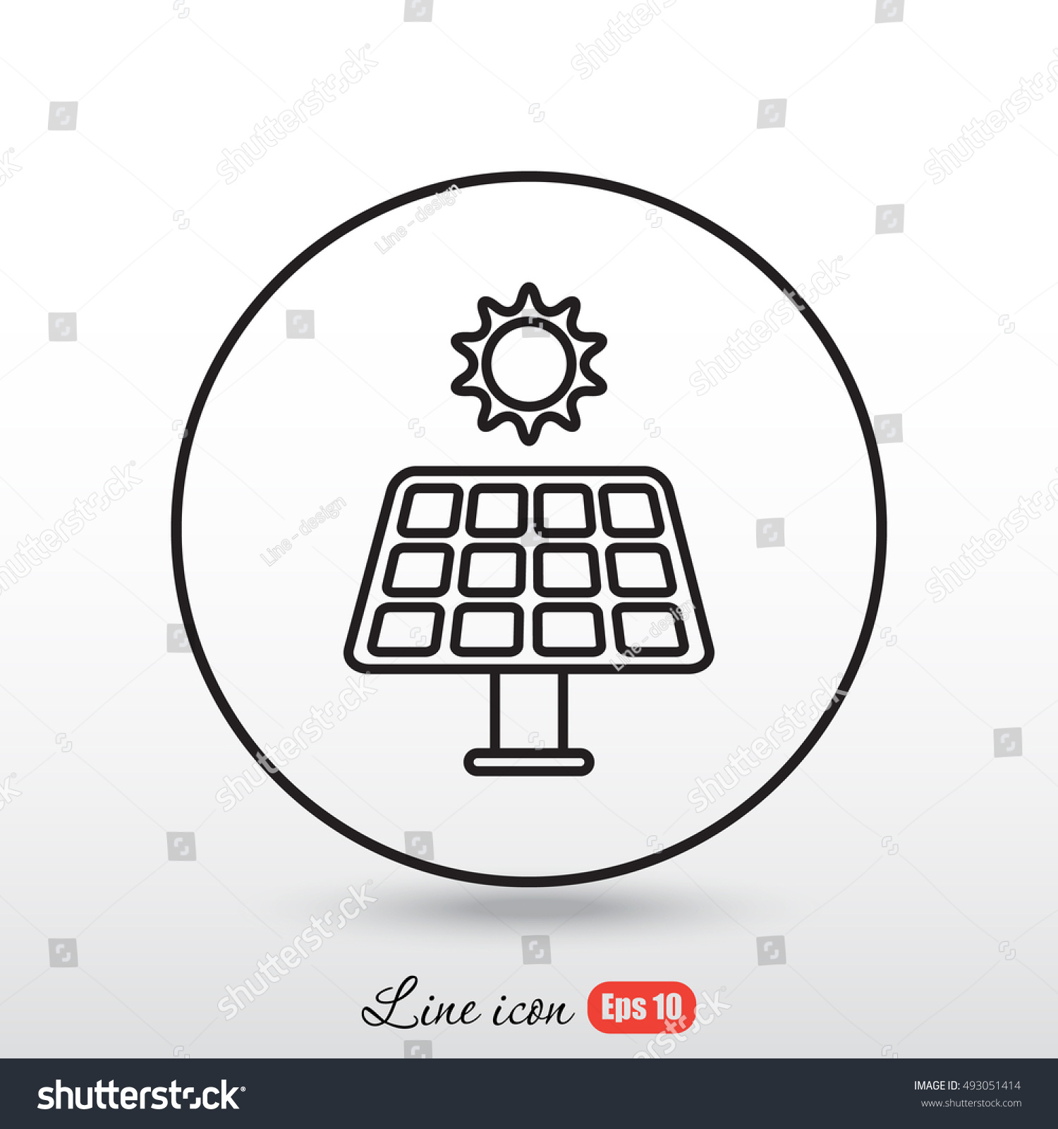 Line Icon Solar Panel Stock Vector (Royalty Free) 493051414 | Shutterstock