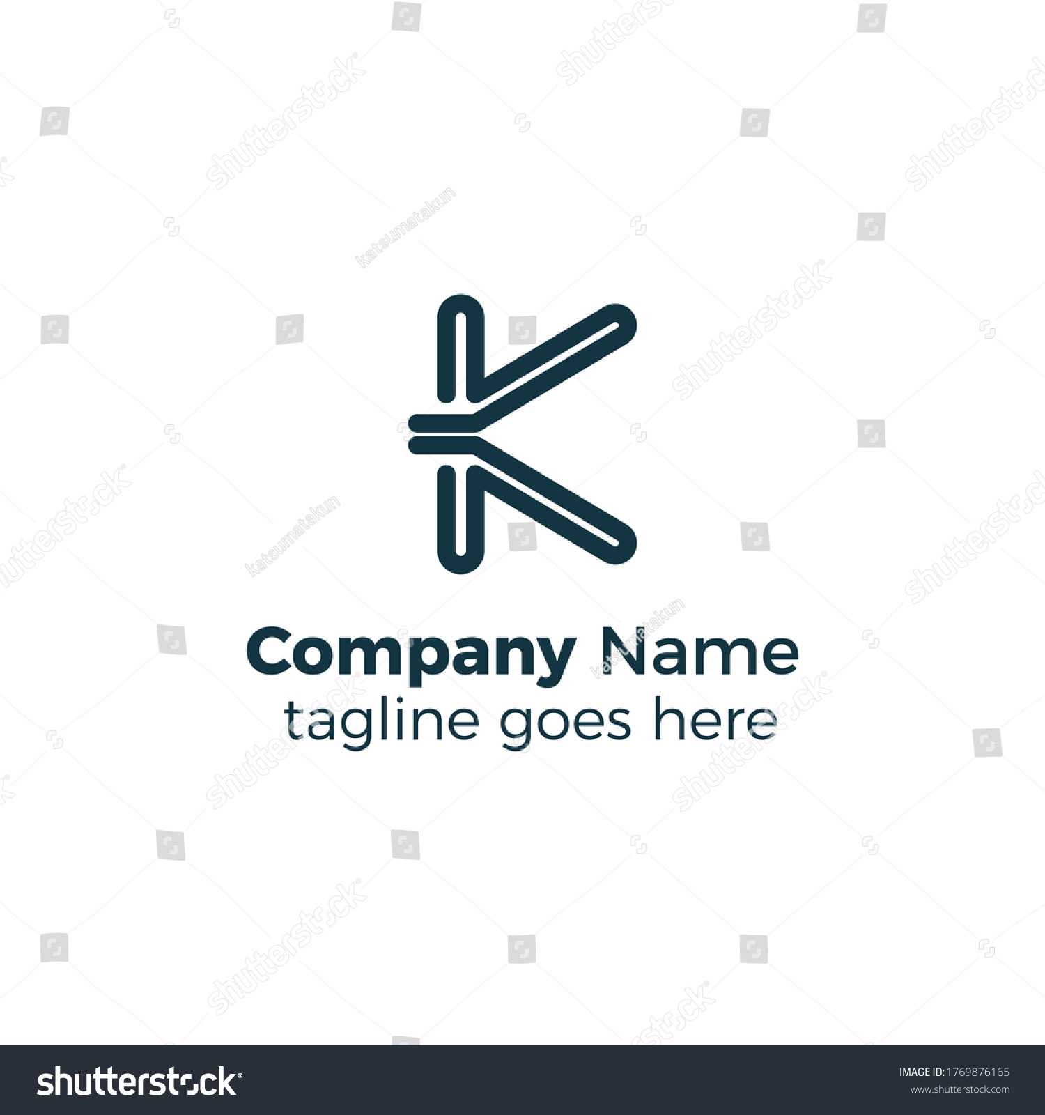 Line K Logo Design Vector Illustration Stock Vector (Royalty Free ...