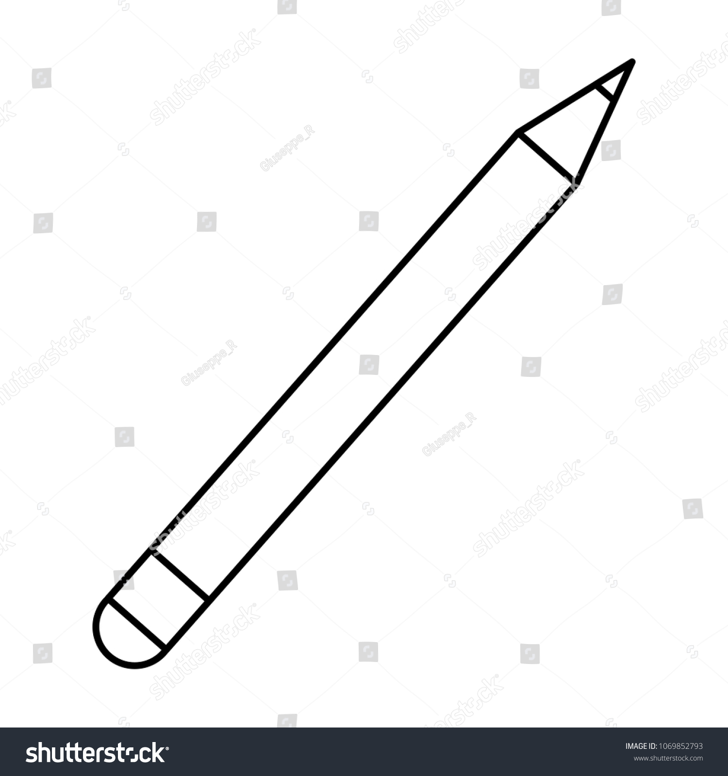 Line Pencil School Object Drawing Write Stock Vector (Royalty Free ...