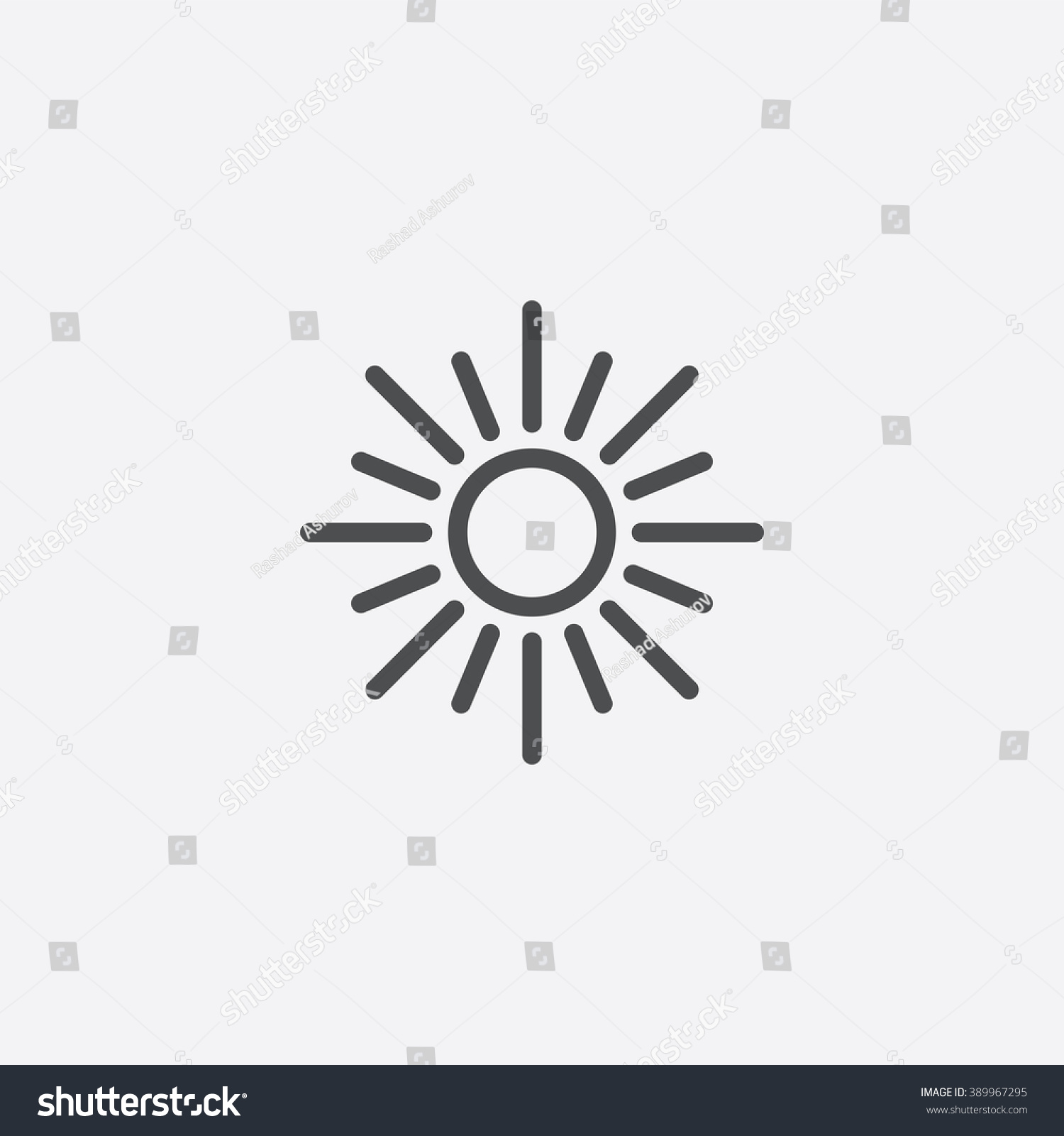 Line Sun Icon Stock Vector (Royalty Free) 389967295