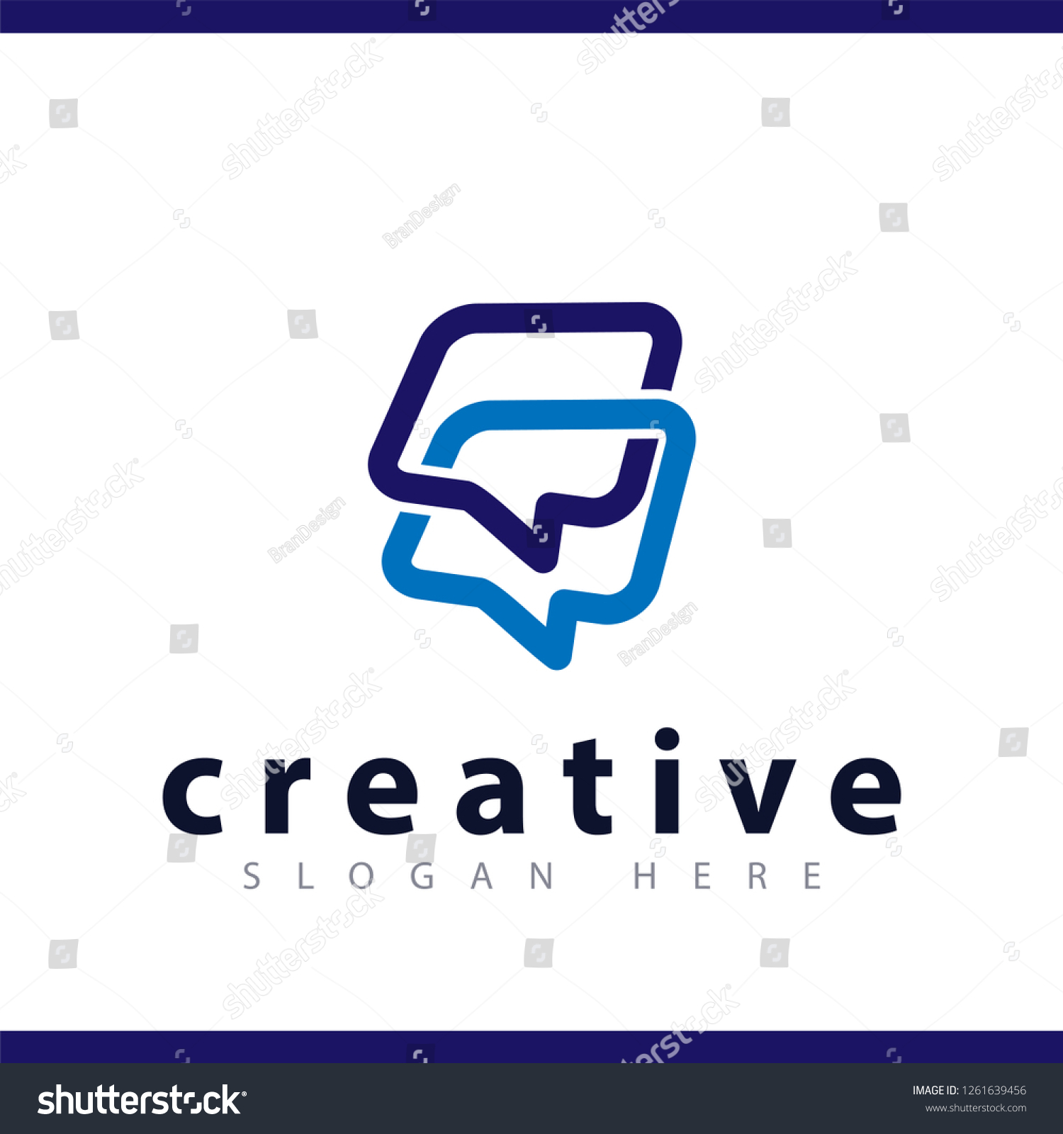 Line Talk Communication Logo Vector Template Stock Vector (Royalty Free ...
