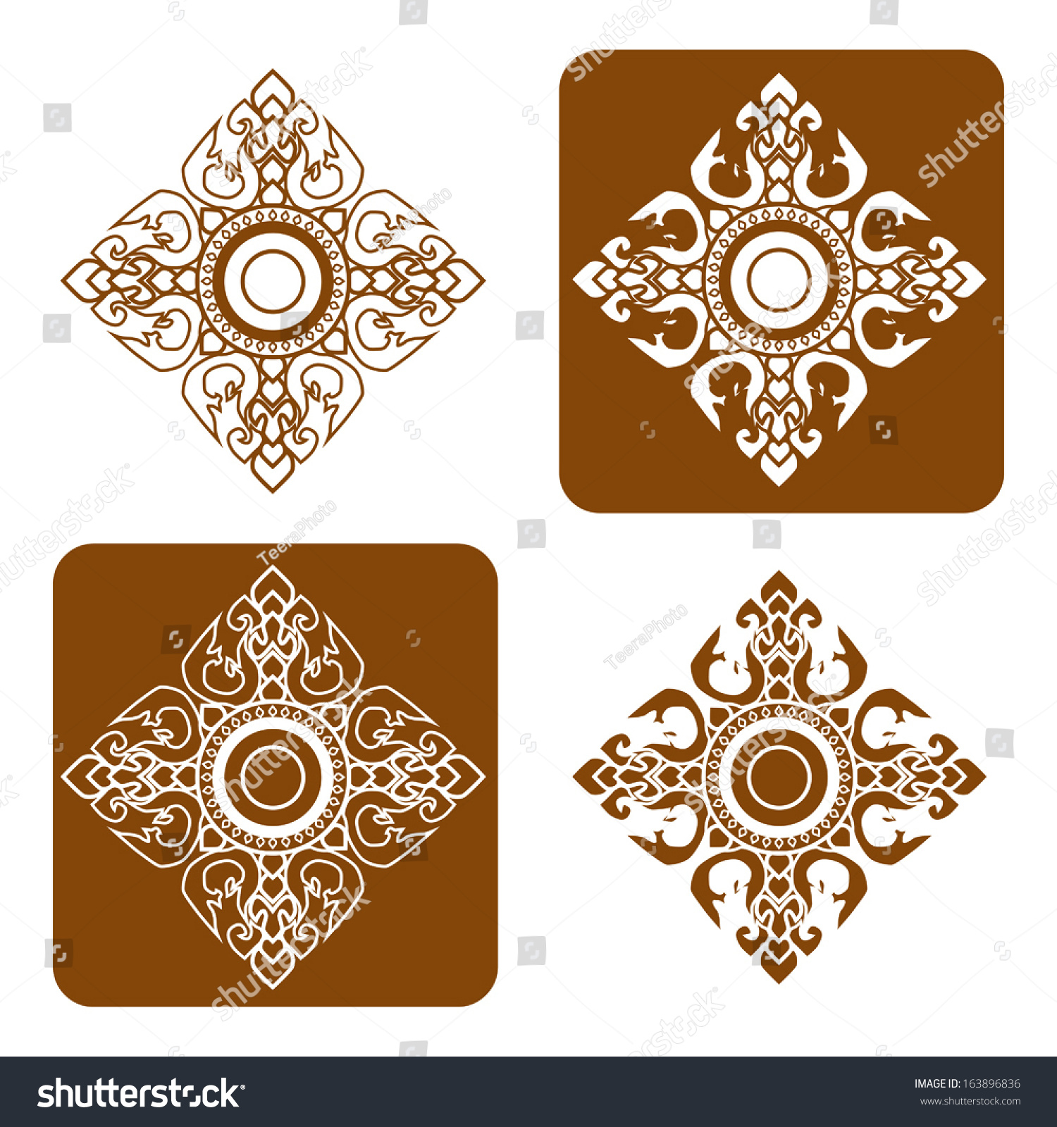 Line Thai Art Pattern Vector Illustration Stock Vector (Royalty Free ...