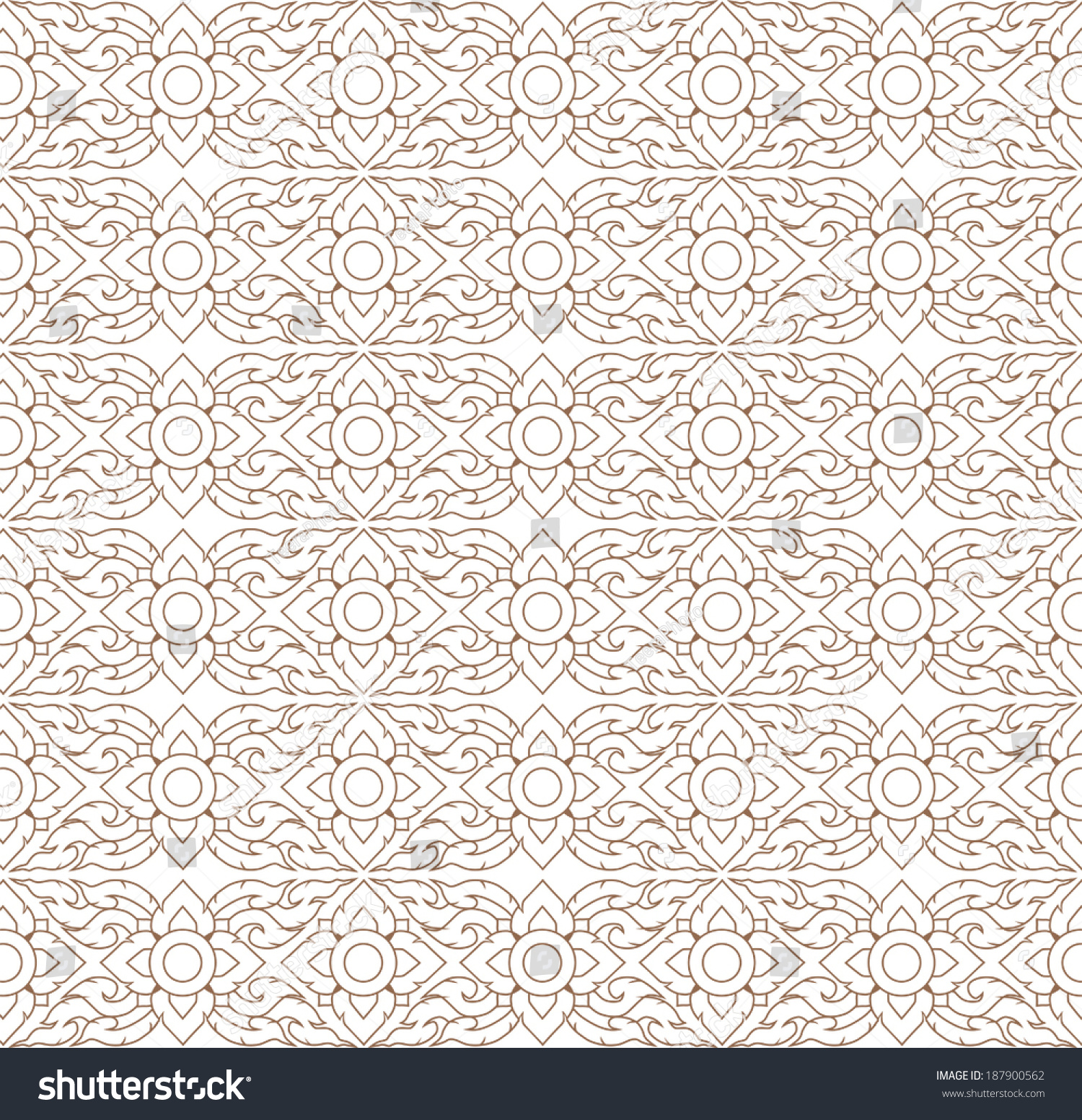 Line Thai Background Art Vector Illustration Stock Vector (Royalty Free ...