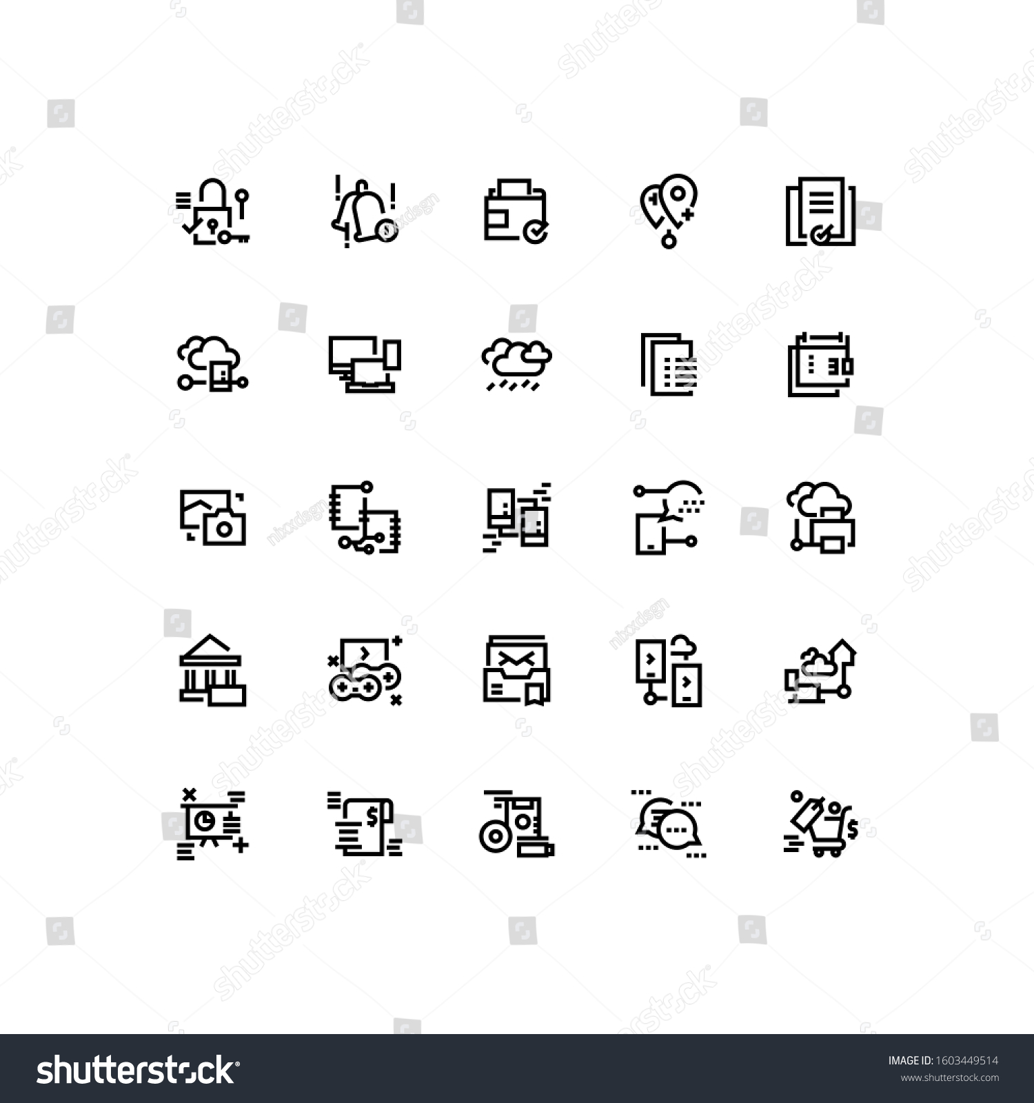 Line Ui Complex Illustration Set Website Stock Vector (Royalty Free ...