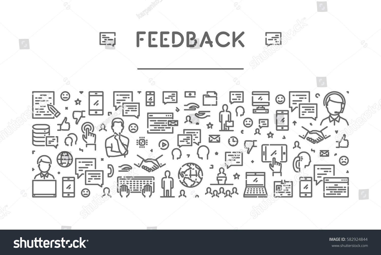 Line Web Banner Feedback Modern Linear Stock Vector (Royalty Free ...