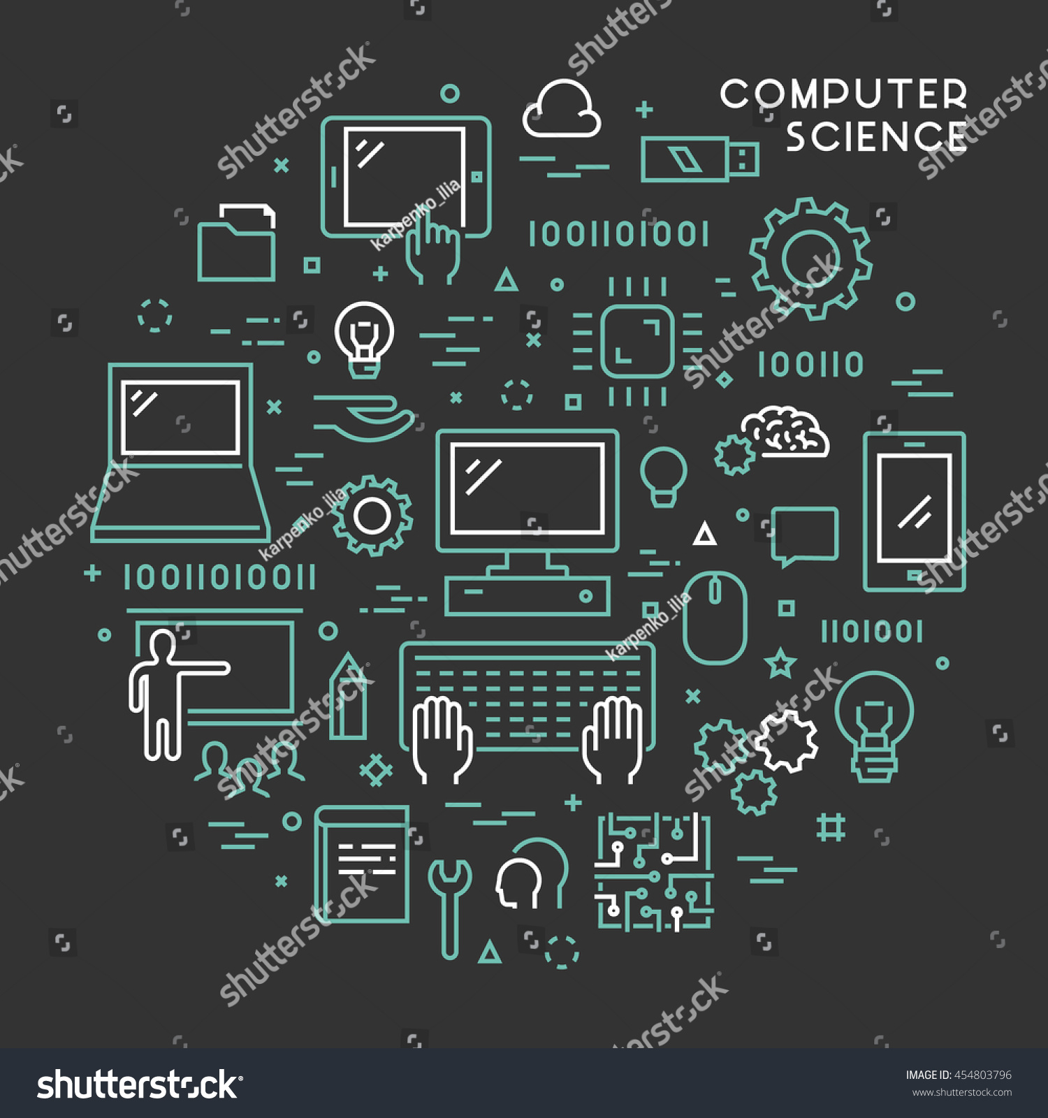 Line Web Concept Computer Science Vector Stock Vector (Royalty Free ... Line Web Concept Computer Science Vector Stock Vector (Royalty Free ...