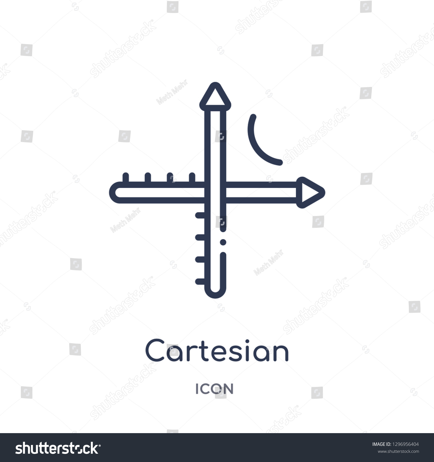 Linear Cartesian Coordinate System Icon Education Stock Vector (Royalty ...