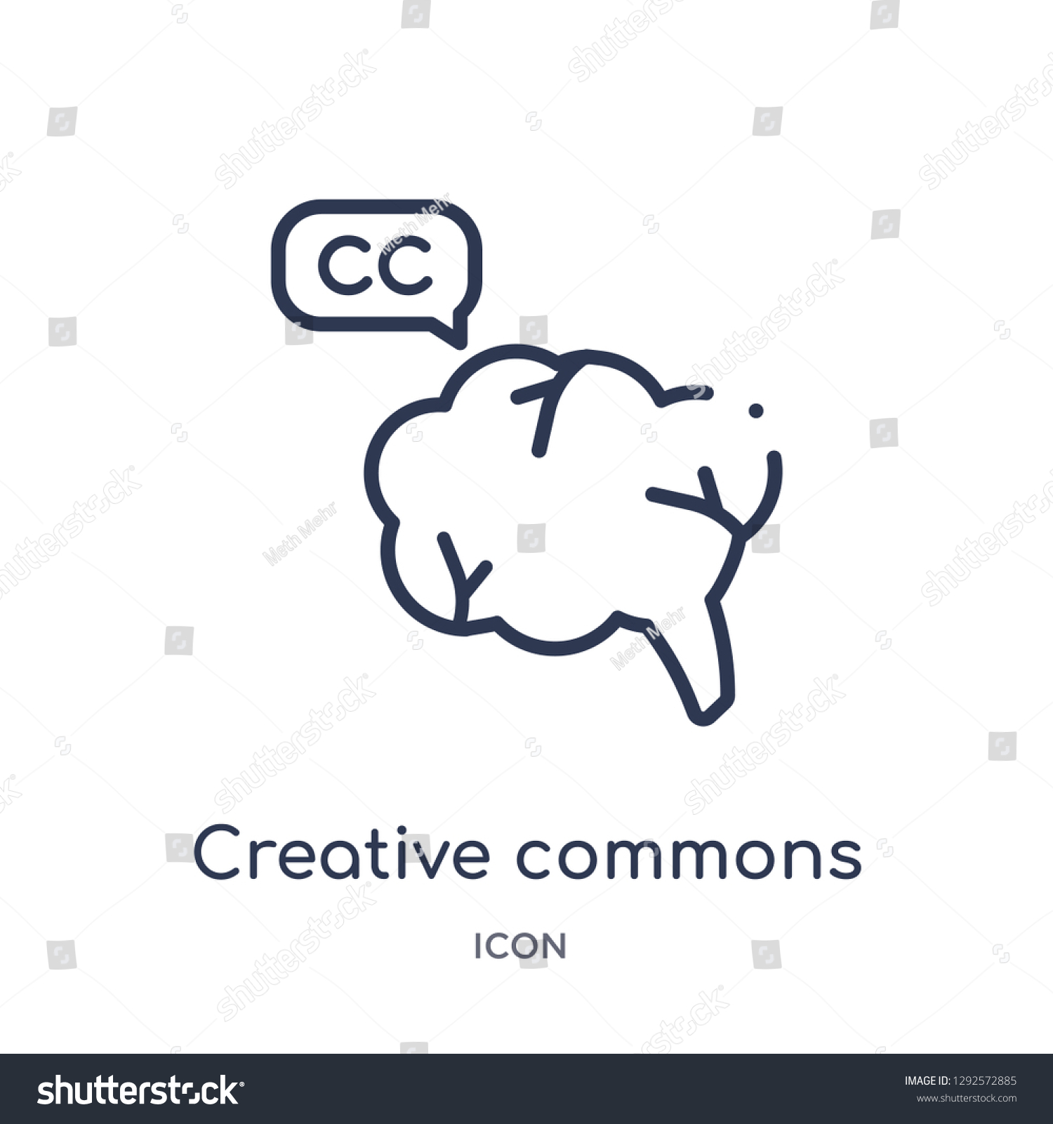 Linear Creative Commons Icon Content Outline Stock Vector (Royalty Free ...
