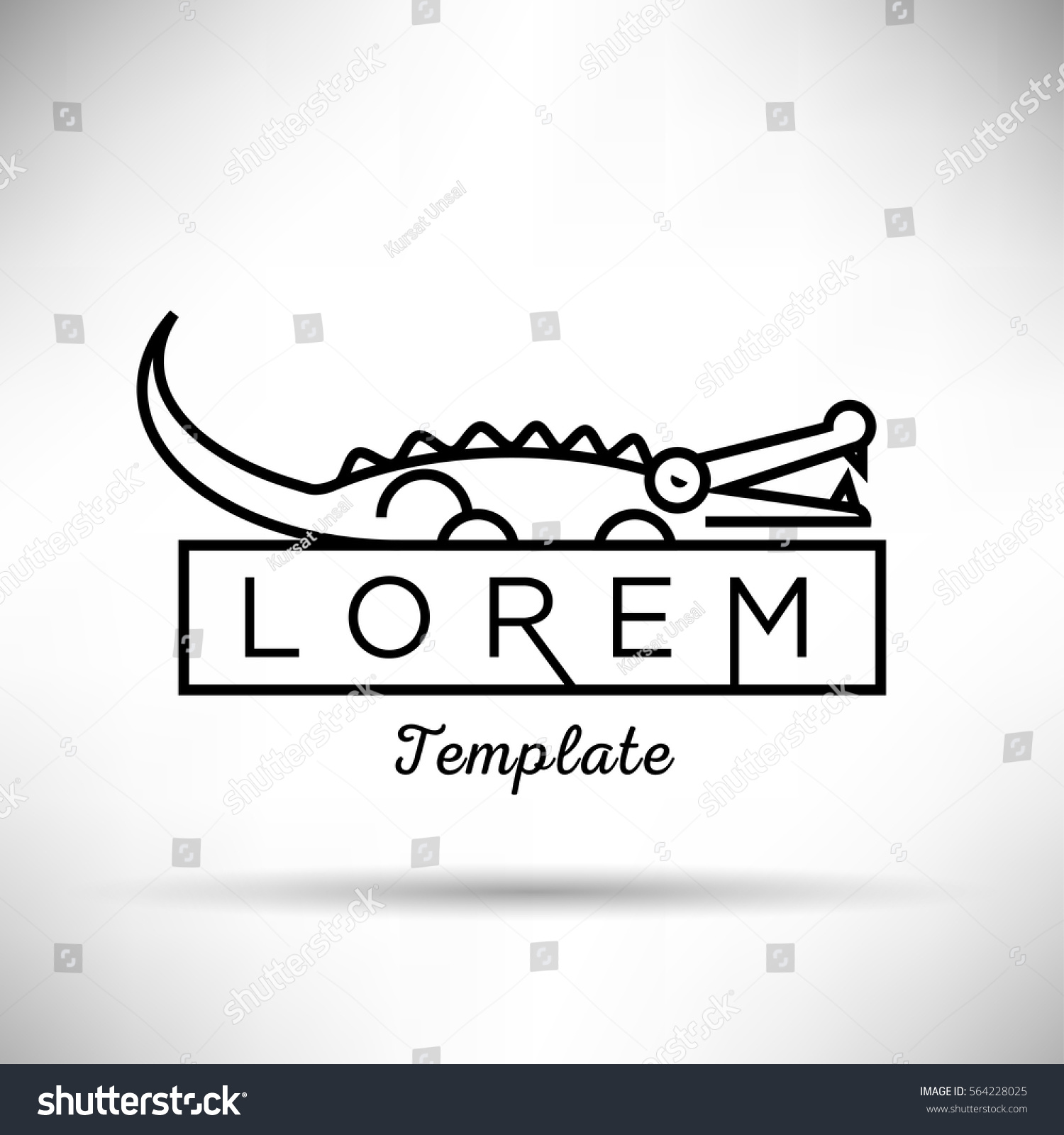 Linear Crocodile Sign Vector Design Stock Vector (Royalty Free ...