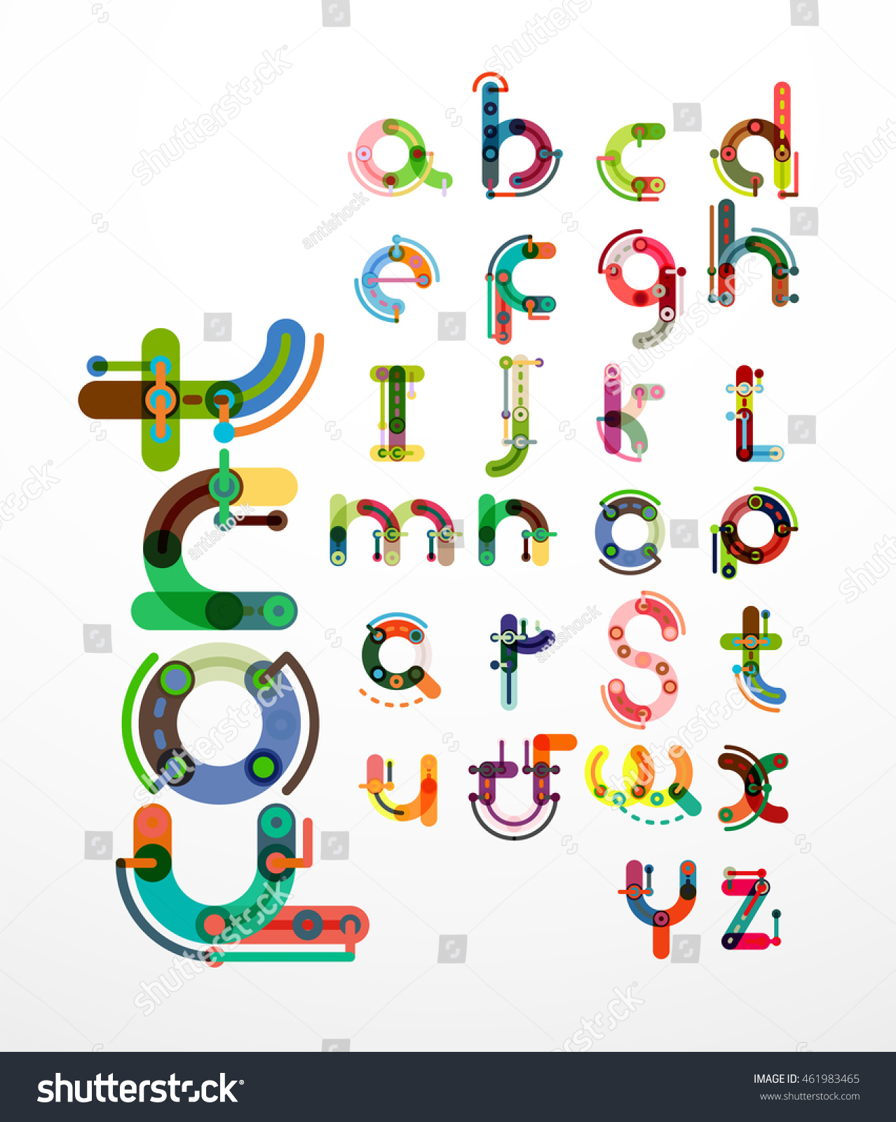 Linear Design Font Alphabet Created Minimal Stock Vector (Royalty Free ...