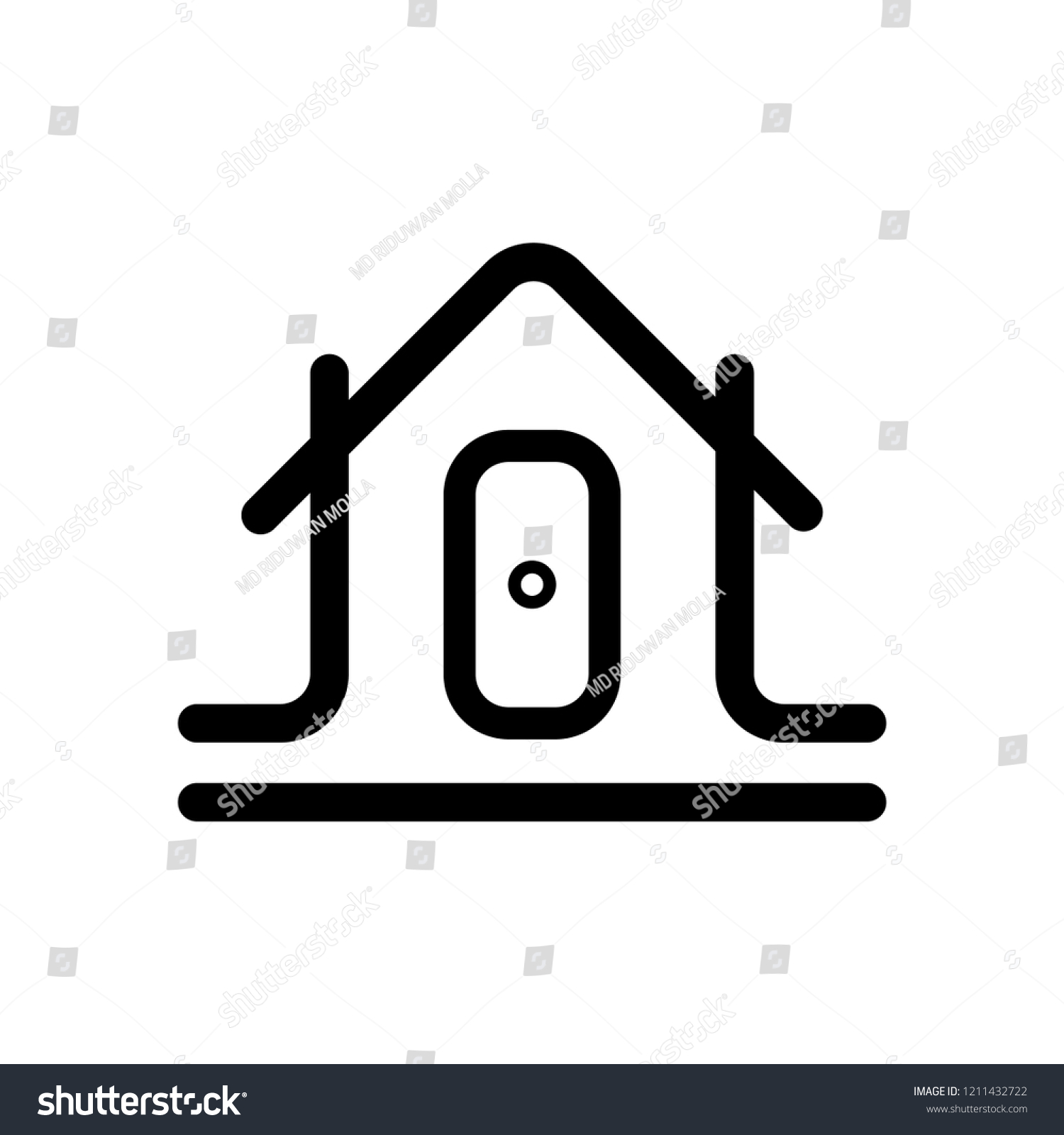 Linear House Icon Black Stock Vector (Royalty Free) 1211432722