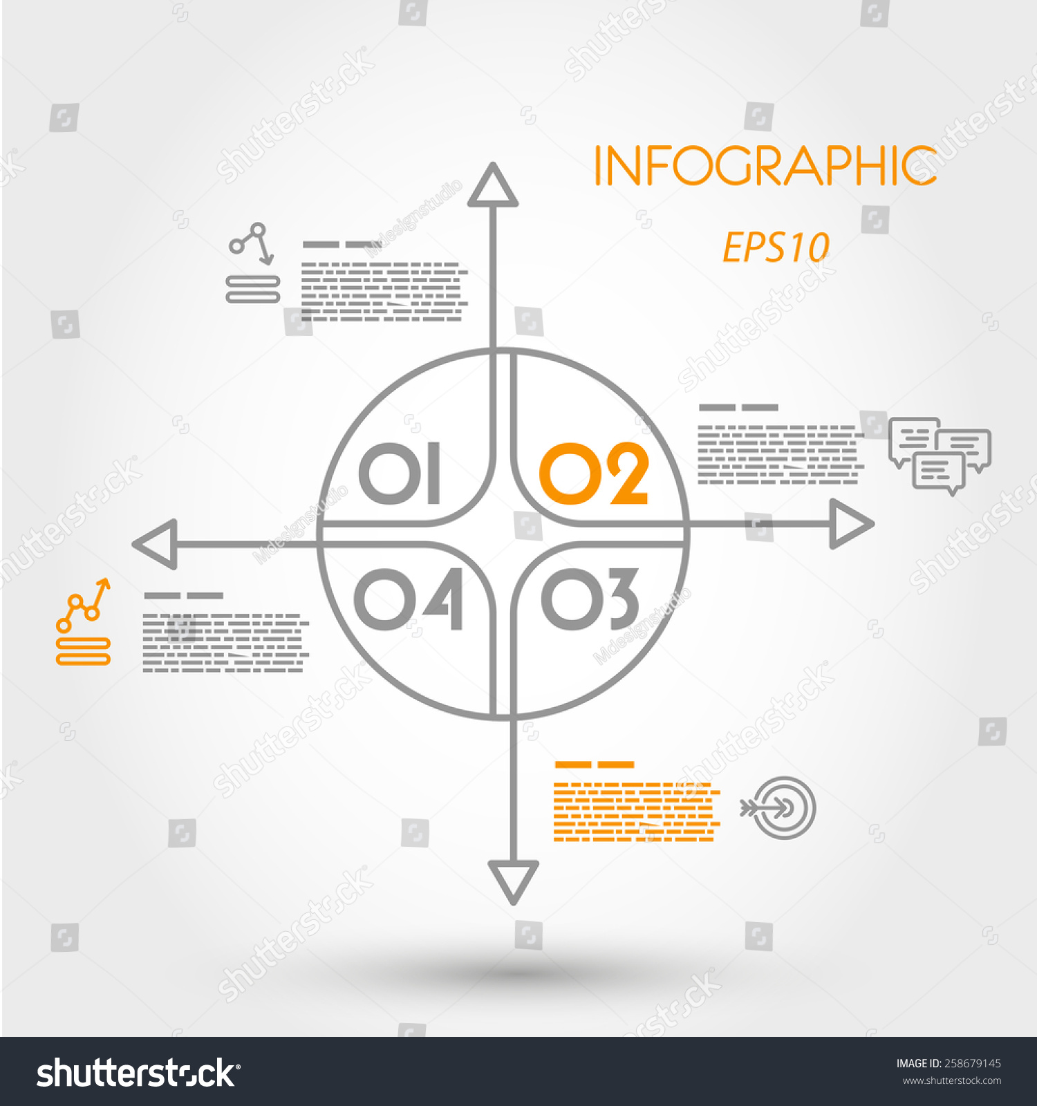 Linear Infographic Ring Arrows Infographic Concept Stock Vector ...
