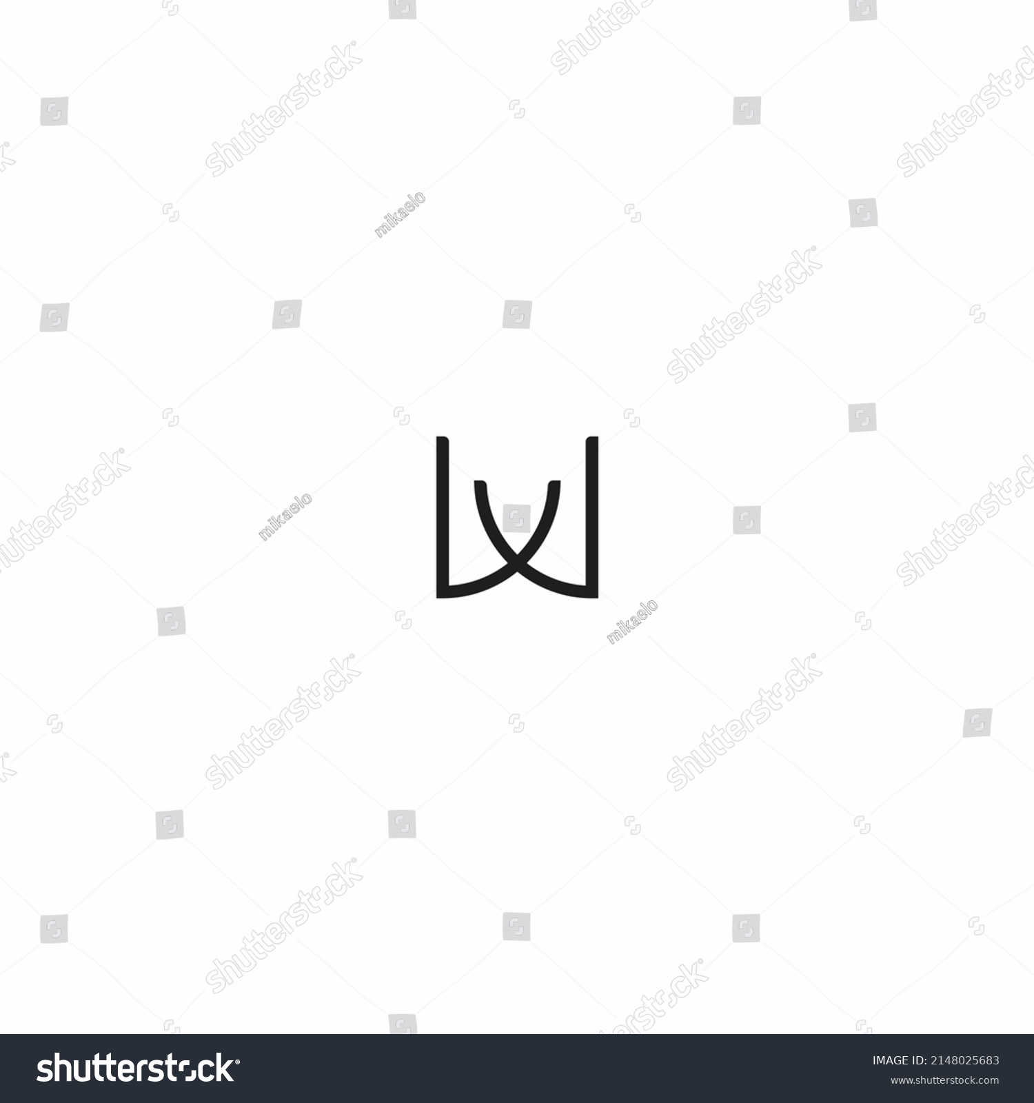 Linear Letter W Vector Illustration Stock Vector (Royalty Free ...