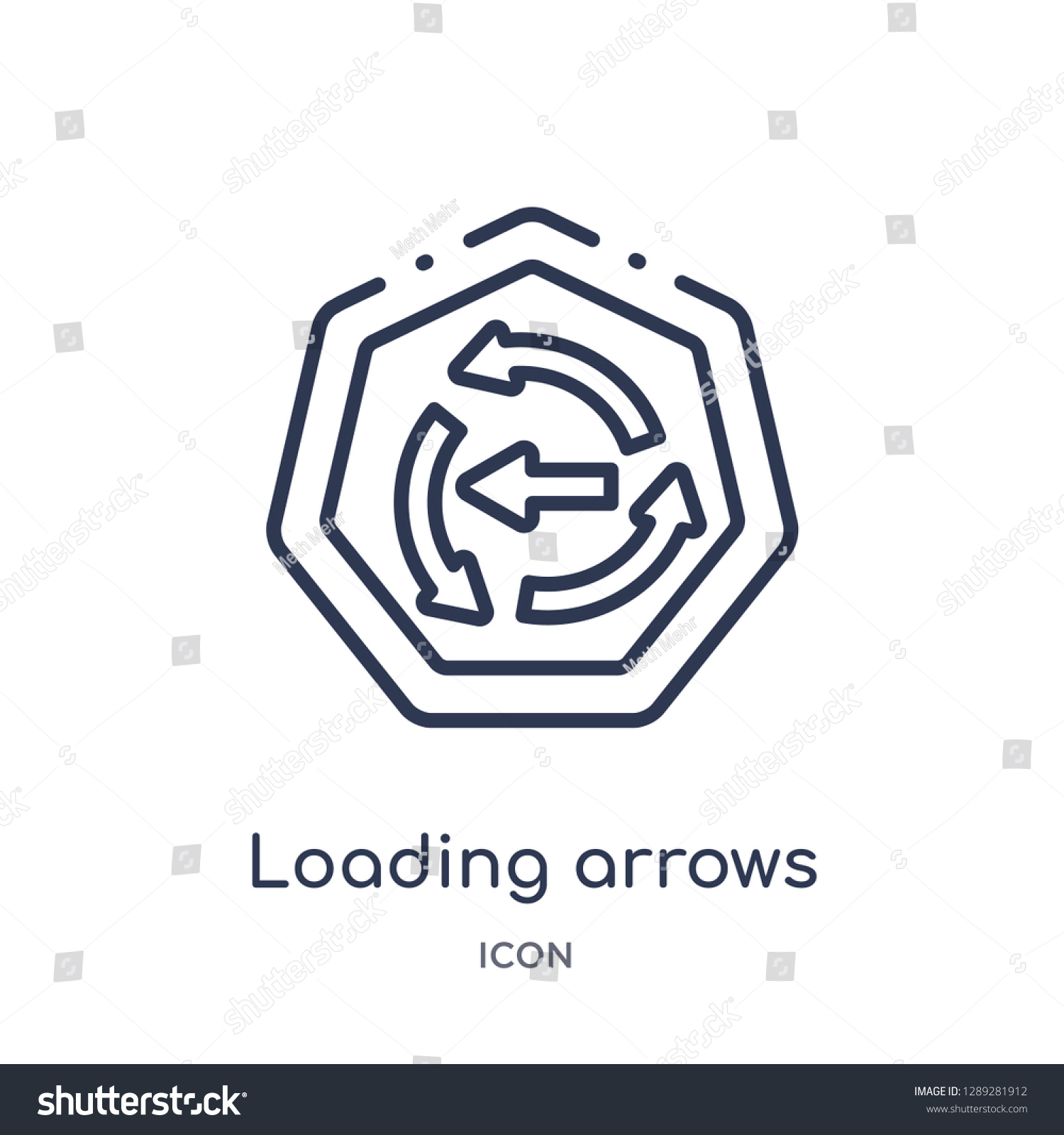Linear Loading Arrows Icon Arrows Outline Stock Vector (Royalty Free ...