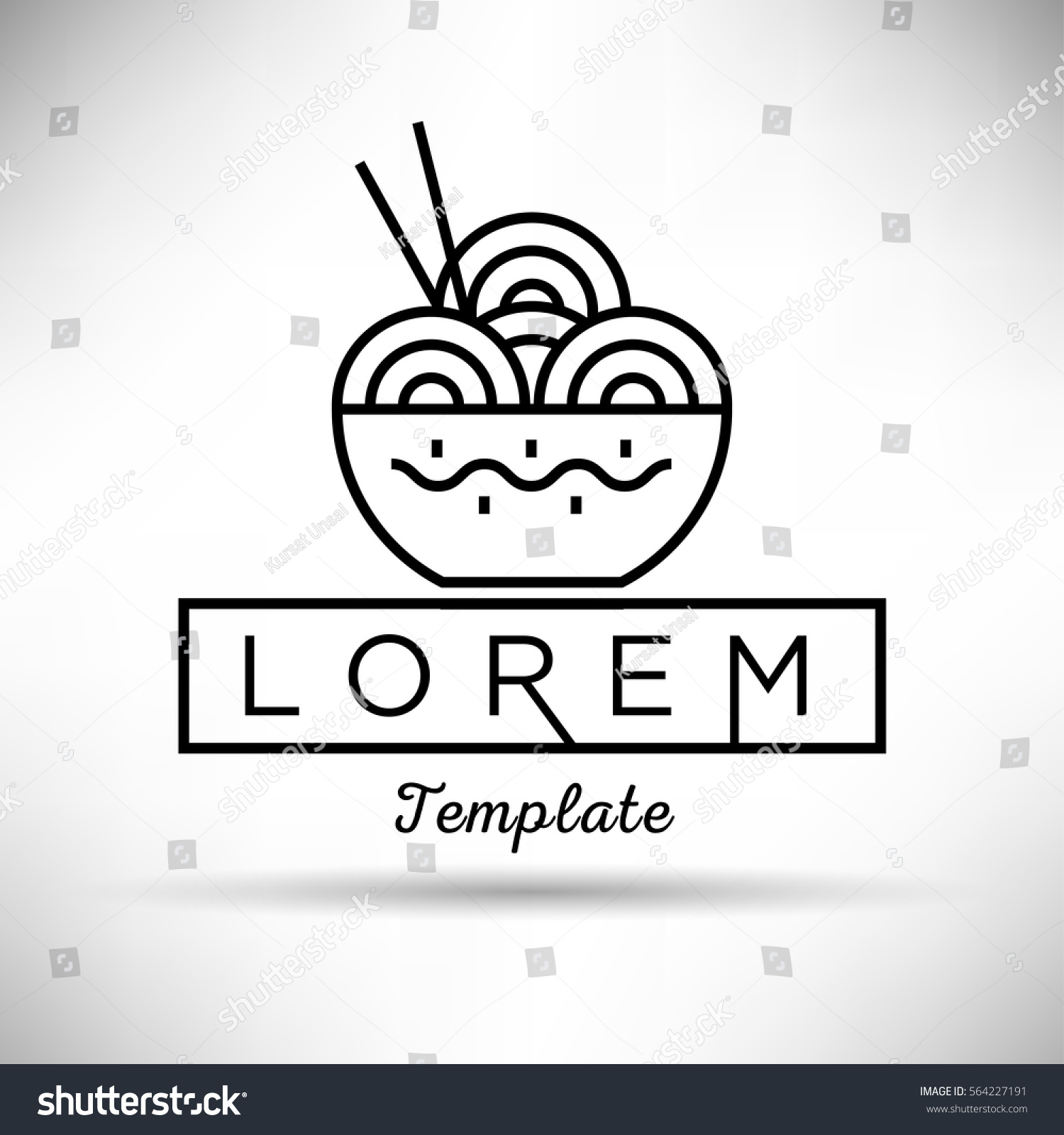 Linear Noodle Sign Vector Design Stock Vector (Royalty Free) 564227191