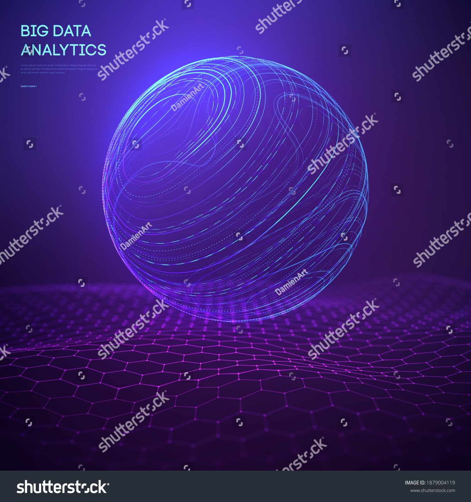 Linear Sphere Flow Abstract Geometric Background Stock Vector (Royalty ...
