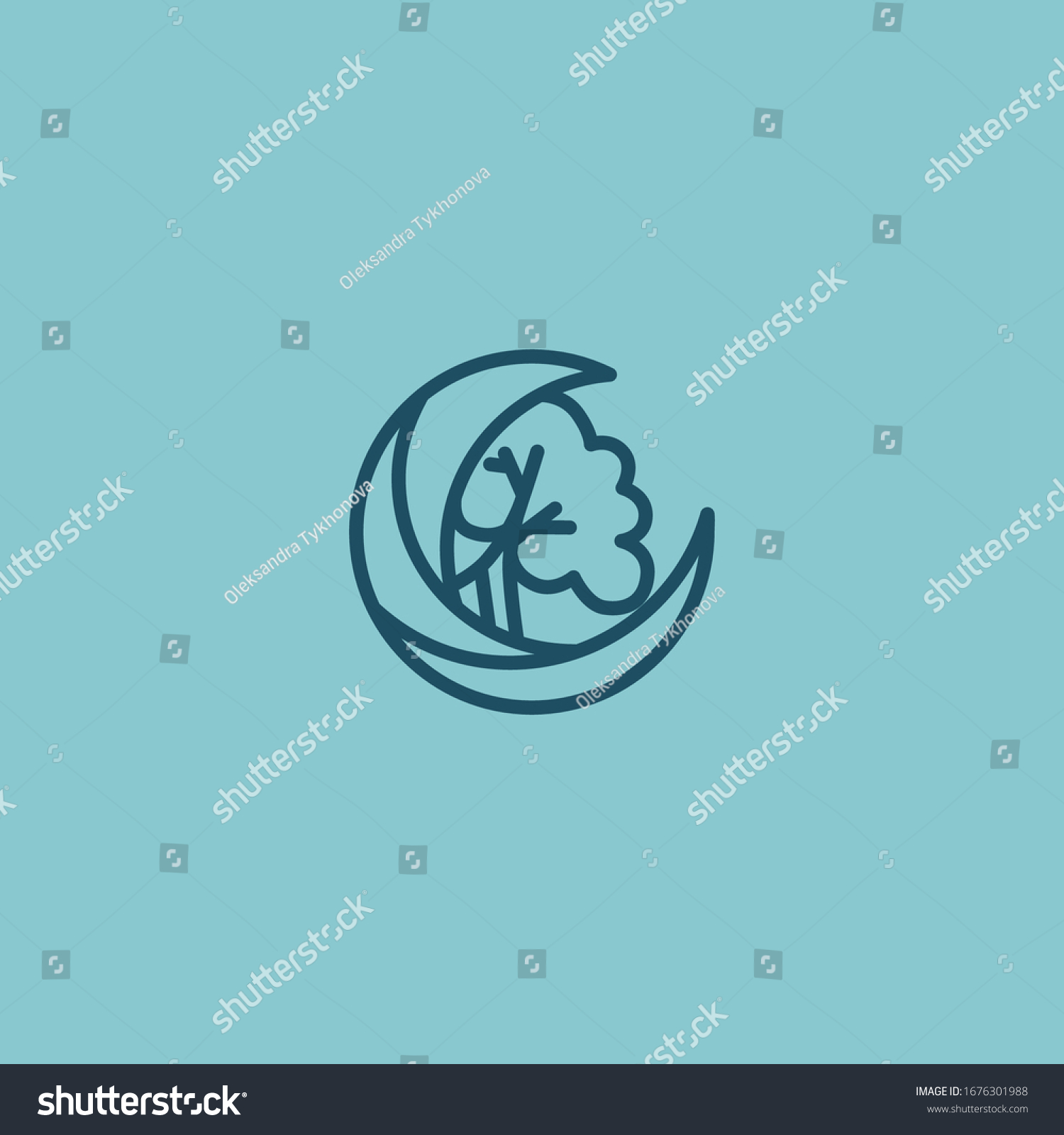 Linear Tree Vector Logotype Abstract Park Stock Vector (Royalty Free ...