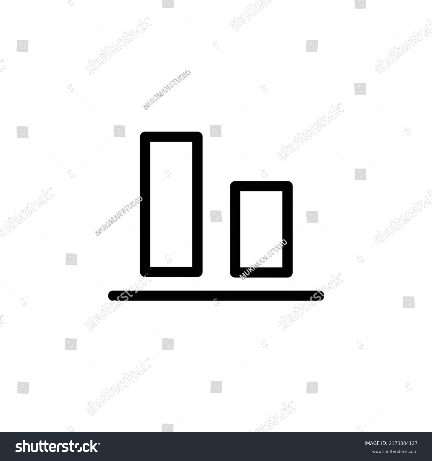 Linear Vertical Align Bottom Icon Design Stock Vector (Royalty Free ...