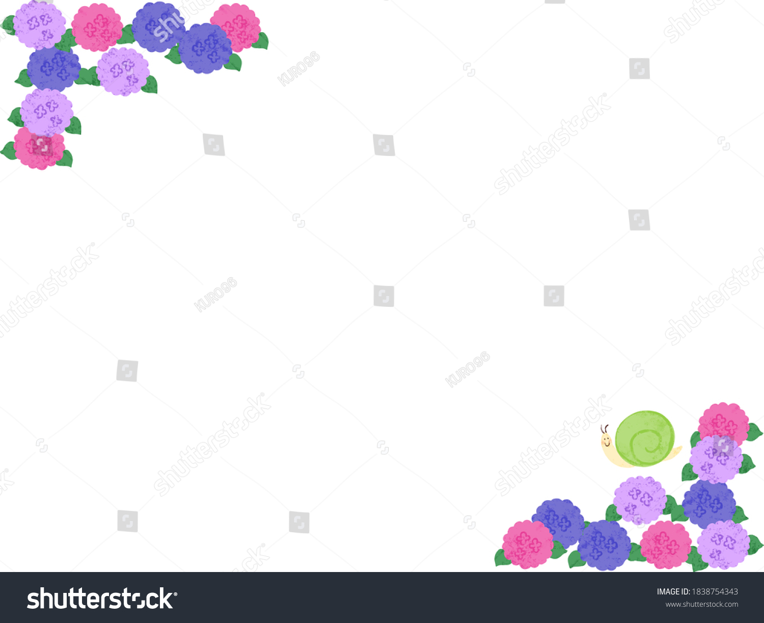 Lined Diagonally Beautiful Hydrangea Frame Stock Vector (Royalty Free ...