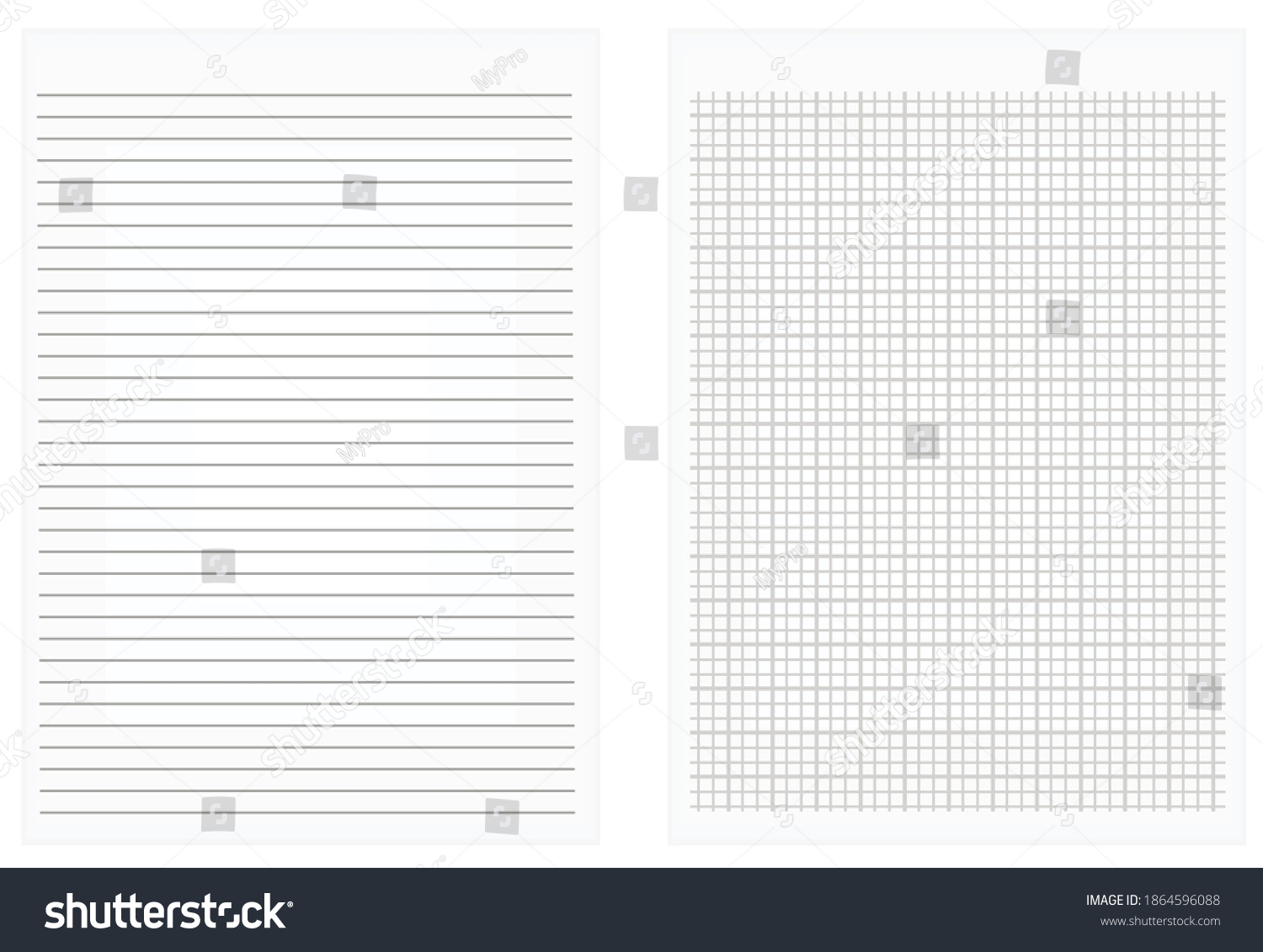 Lines Squares Sheet Paper Vector Stock Vector (Royalty Free) 1864596088 ...