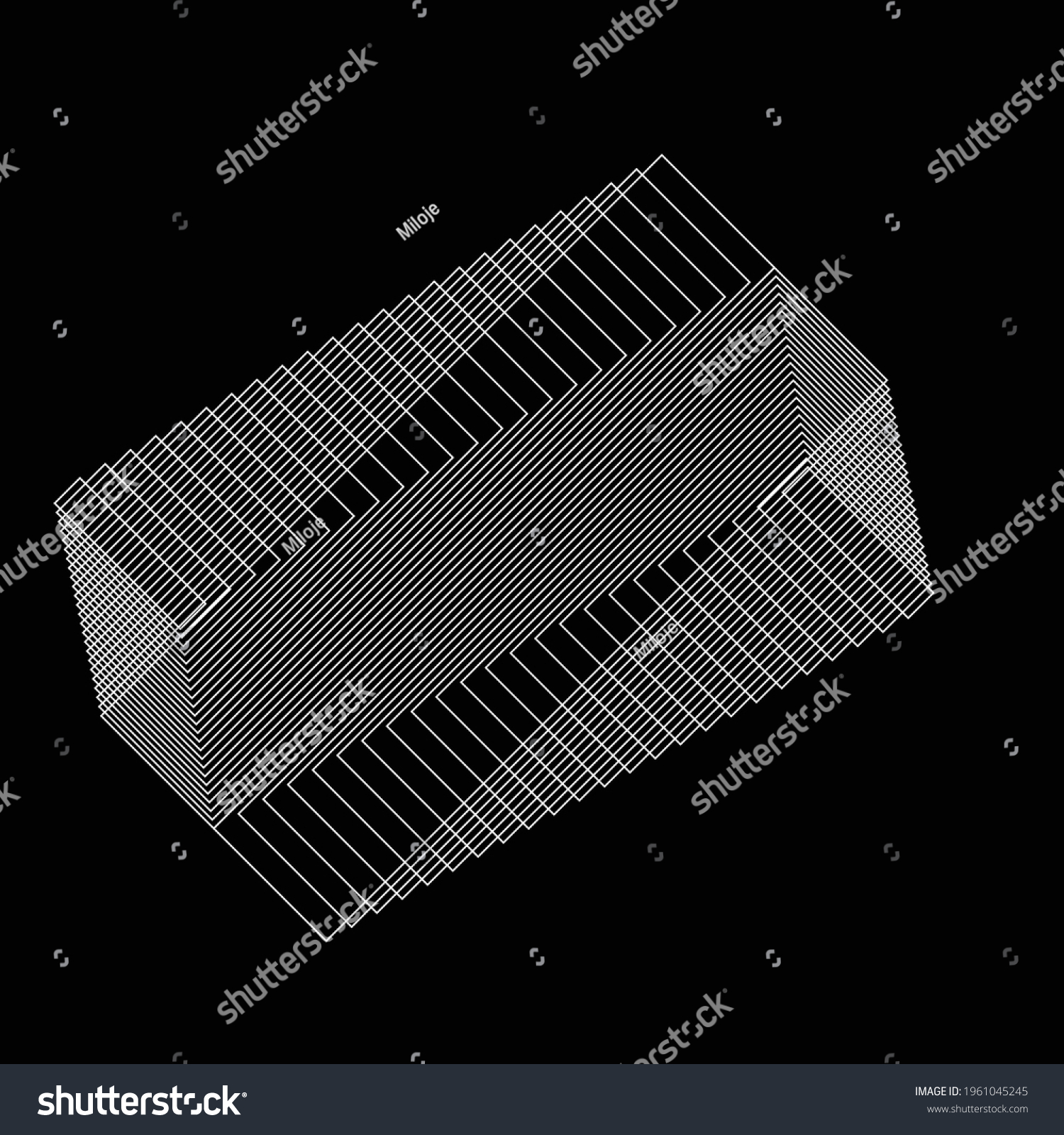 Lines Rectangles Form Spiral Vector Illustration Stock Vector (Royalty ...