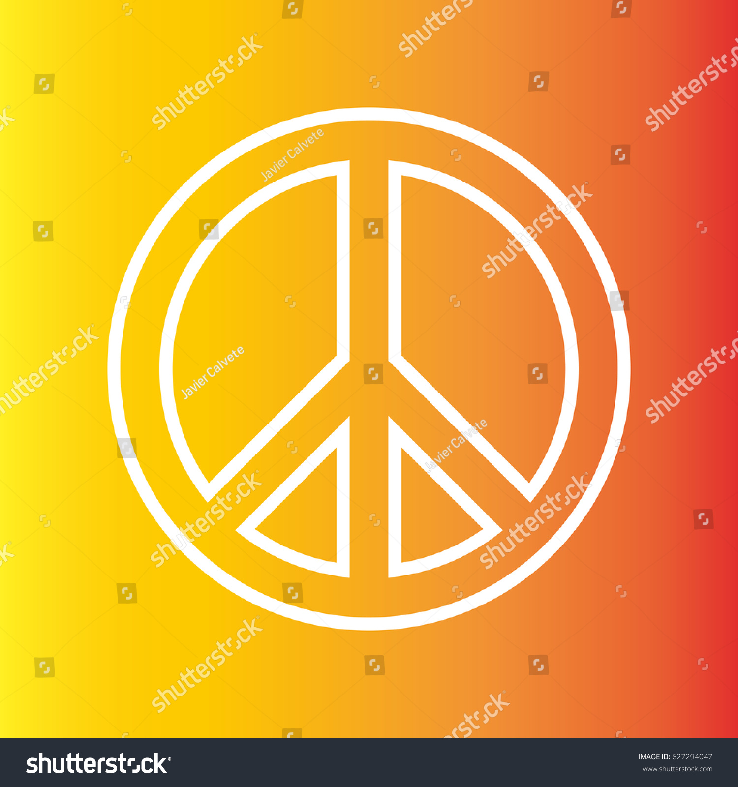 Lines Peace Symbol Vector Stock Vector (Royalty Free) 627294047