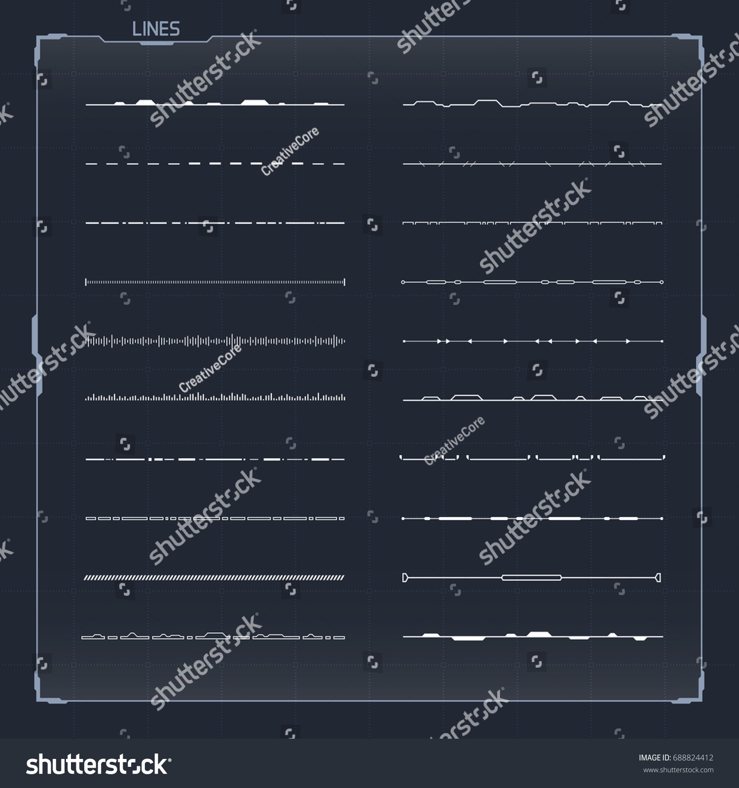 Lines Set Hud Ui Infographics Abstract Stock Vector (Royalty Free ...