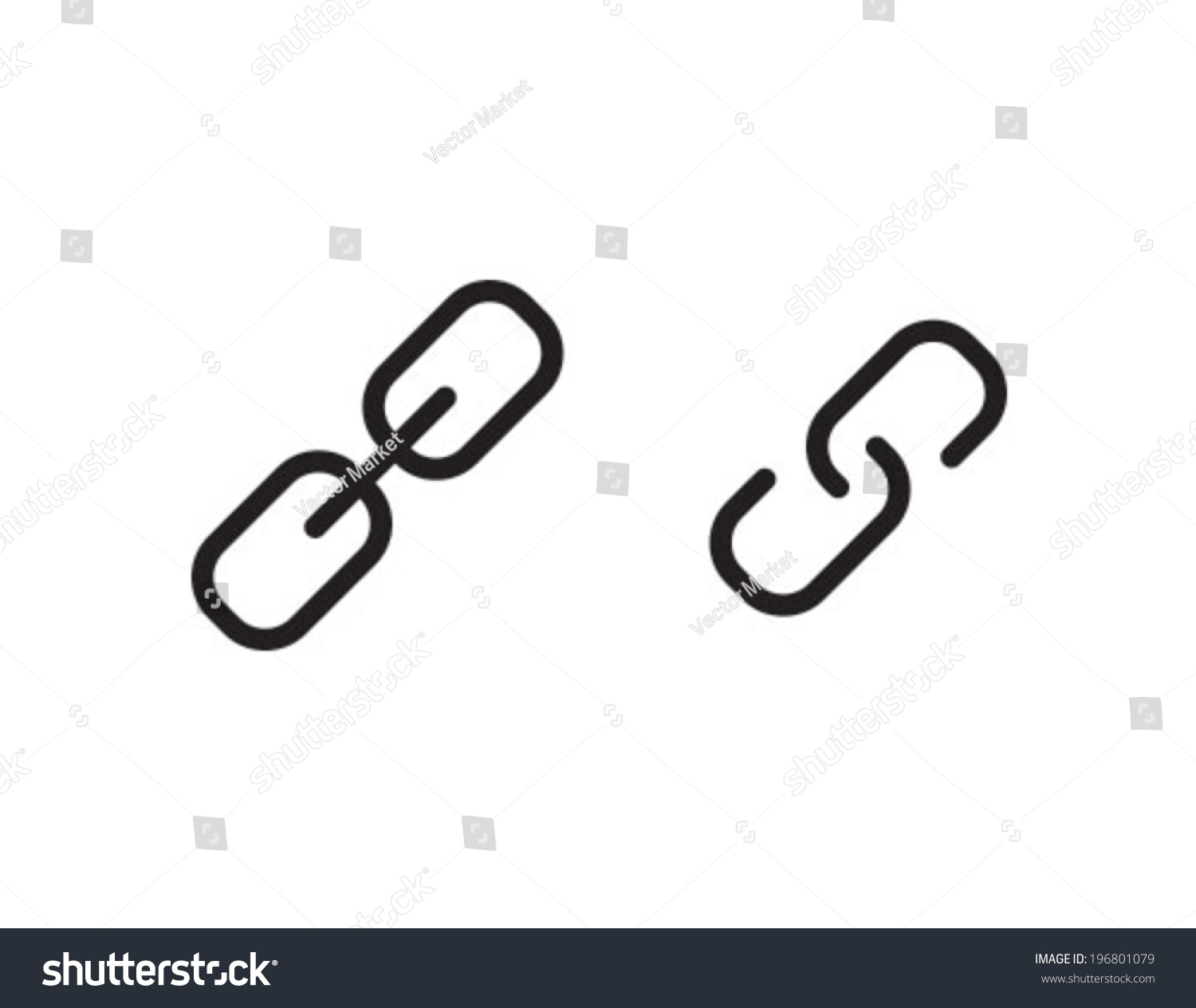 Link Chain Outline Icon Symbol Stock Vector (Royalty Free) 196801079 ...