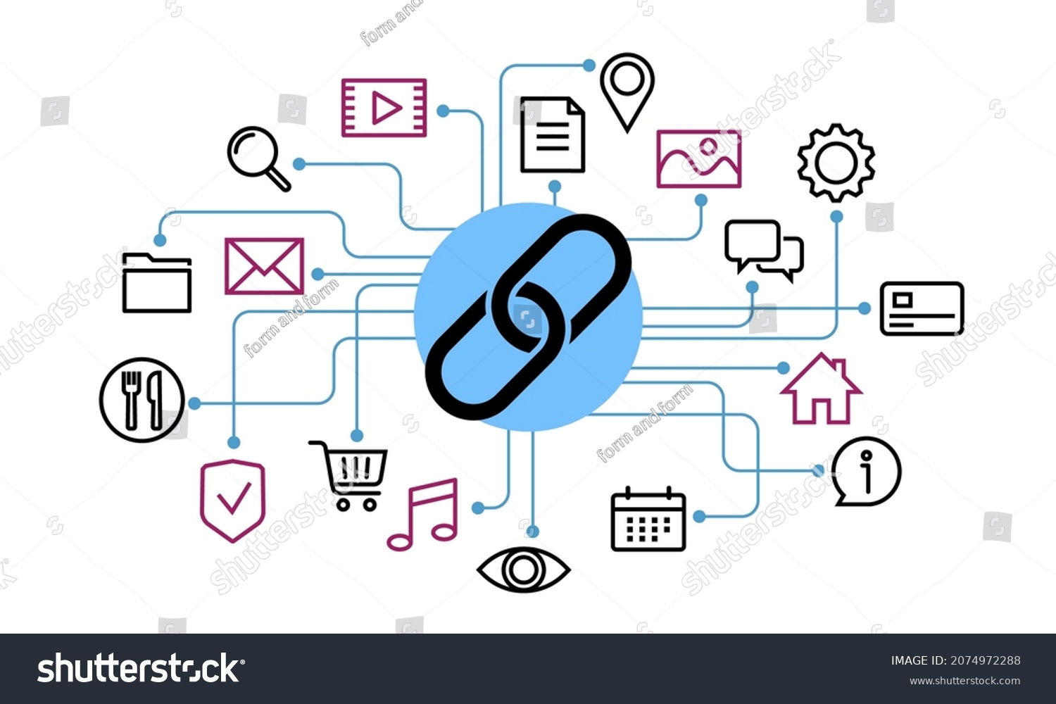 Link Network Connected Data Concept Linking Stock Vector (Royalty Free ...
