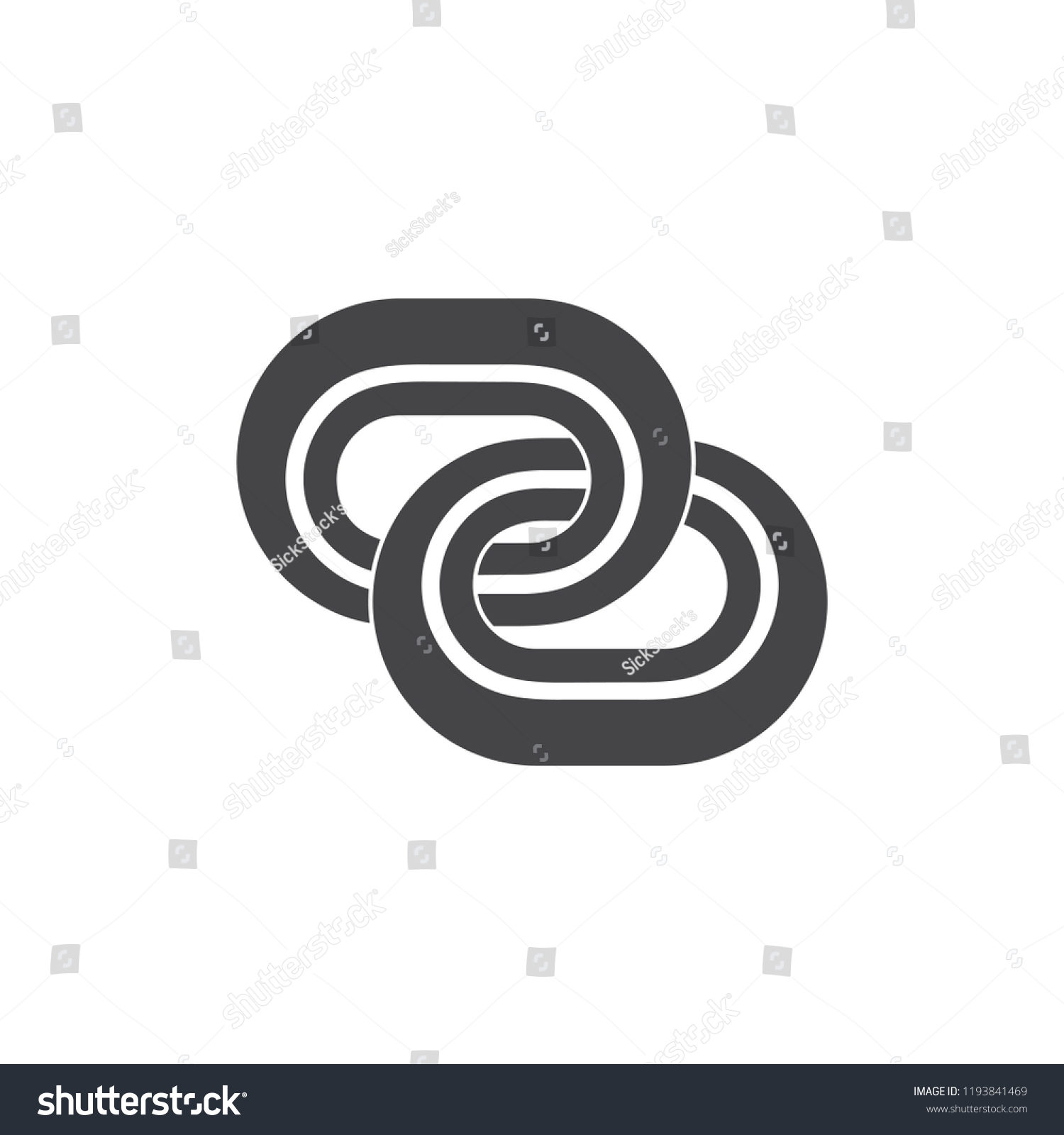 Linked Chain Symbol Flat Logo Vector: vector de stock (libre de ...