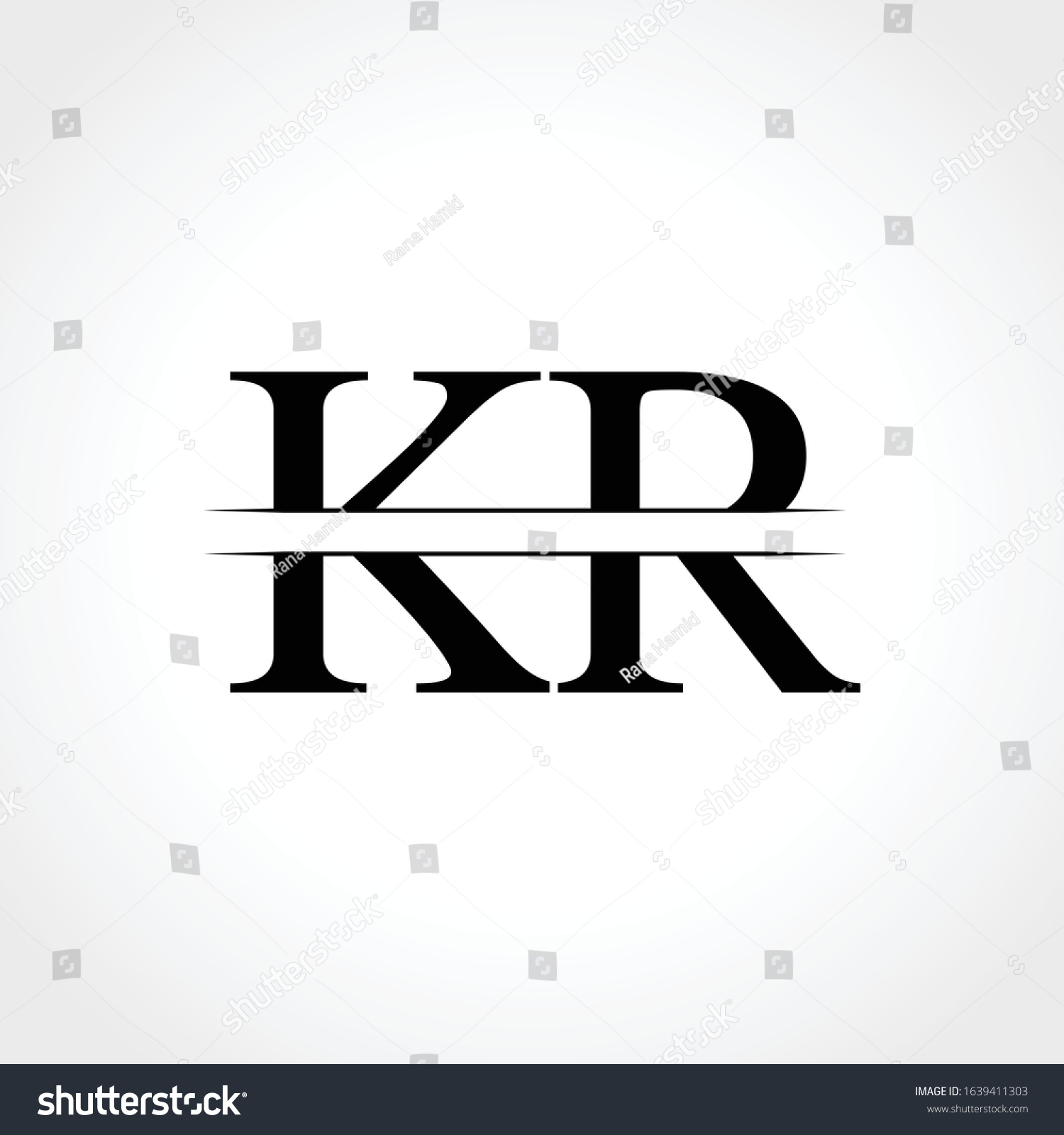 Vektor Stok Linked Letter Kr Logo Design Vector (Tanpa Royalti ...