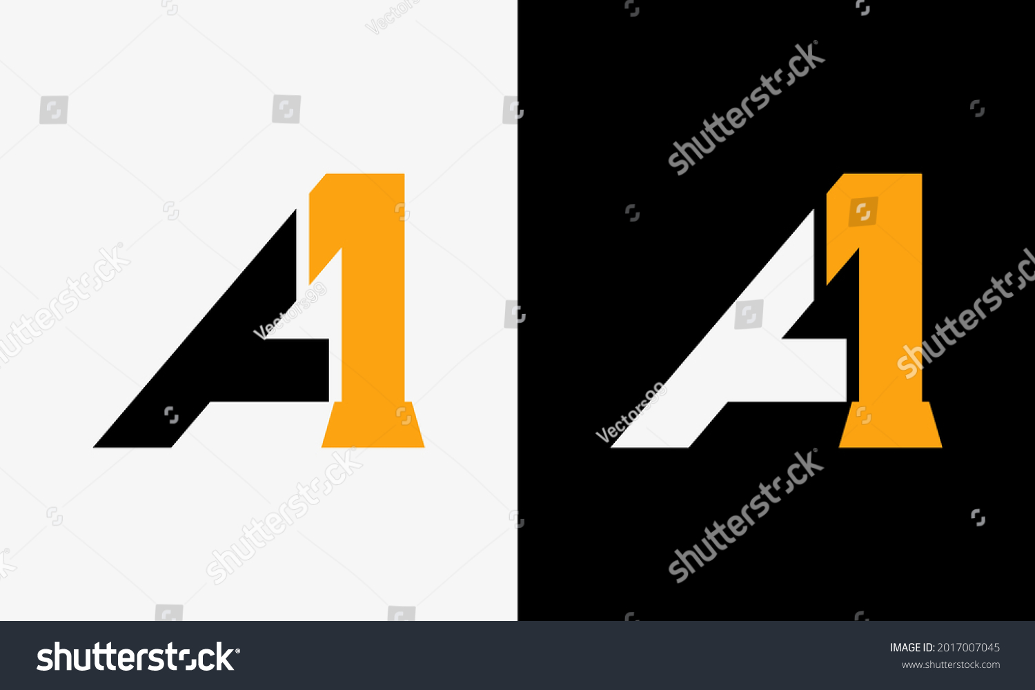 Logotipos vinculados A1 o 1A. Elemento: vector de stock (libre de ...
