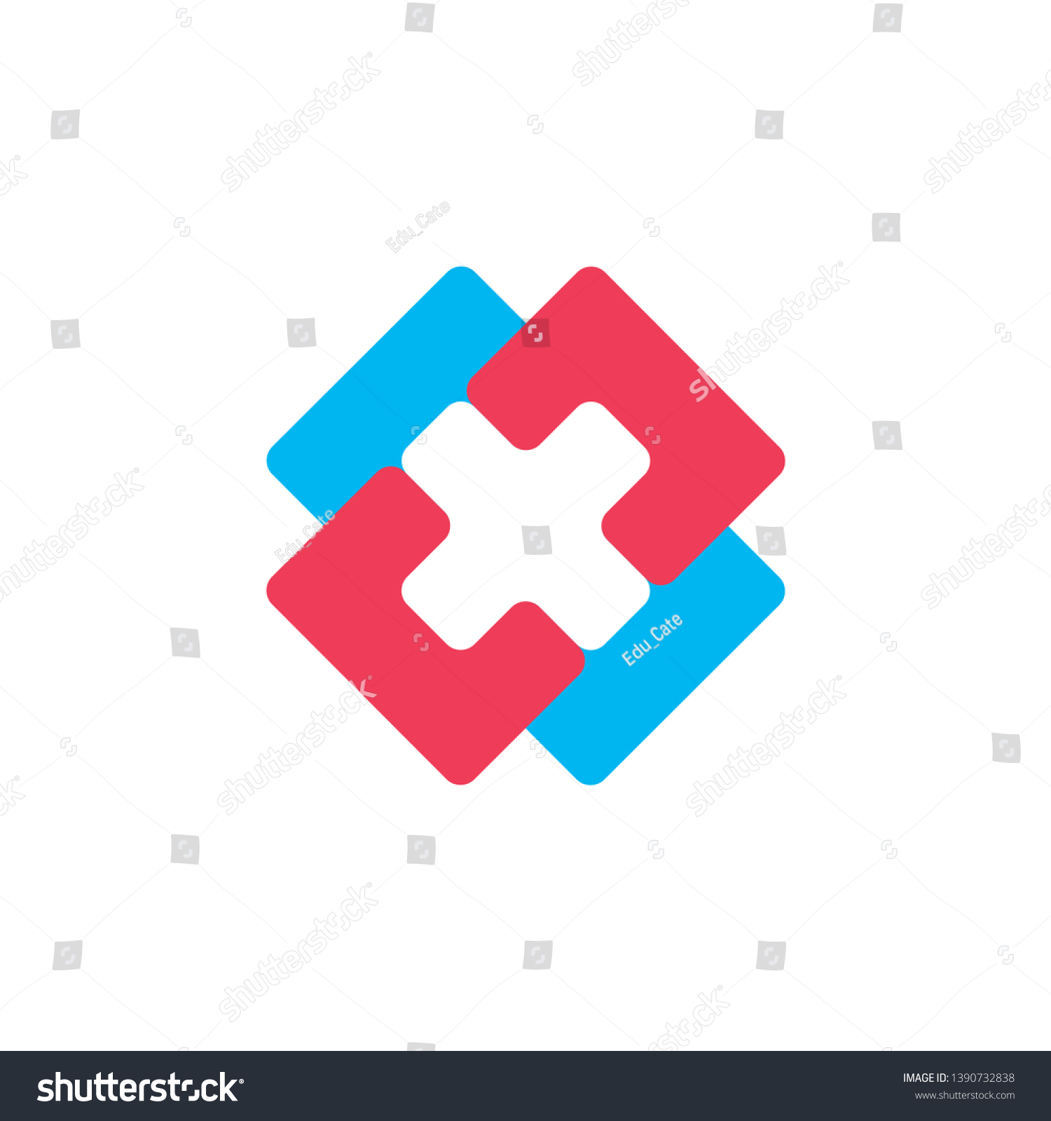 Linked Simple Square Cross X Logo Stock Vector (Royalty Free ...