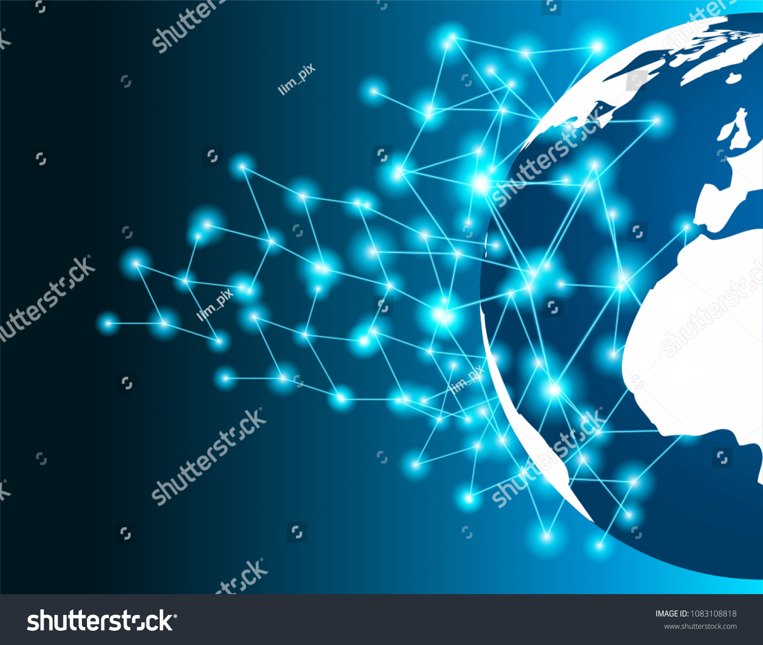 Linking Entities Global Network Connection World Stock Vector (Royalty ...