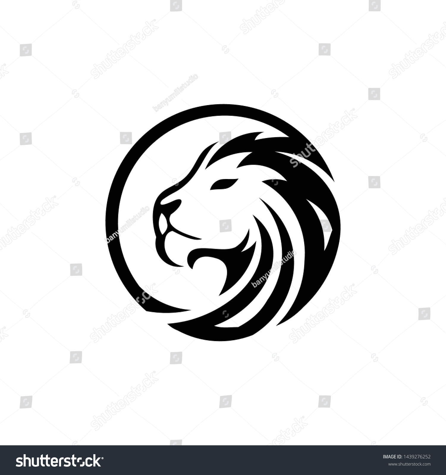 Lion Circle Logo Template Stock Vector (Royalty Free) 1439276252