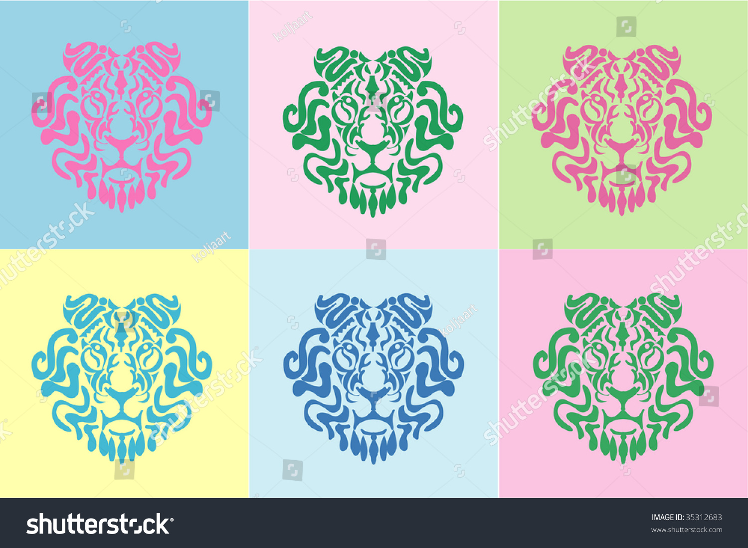 Lion Color Stock Vector (Royalty Free) 35312683