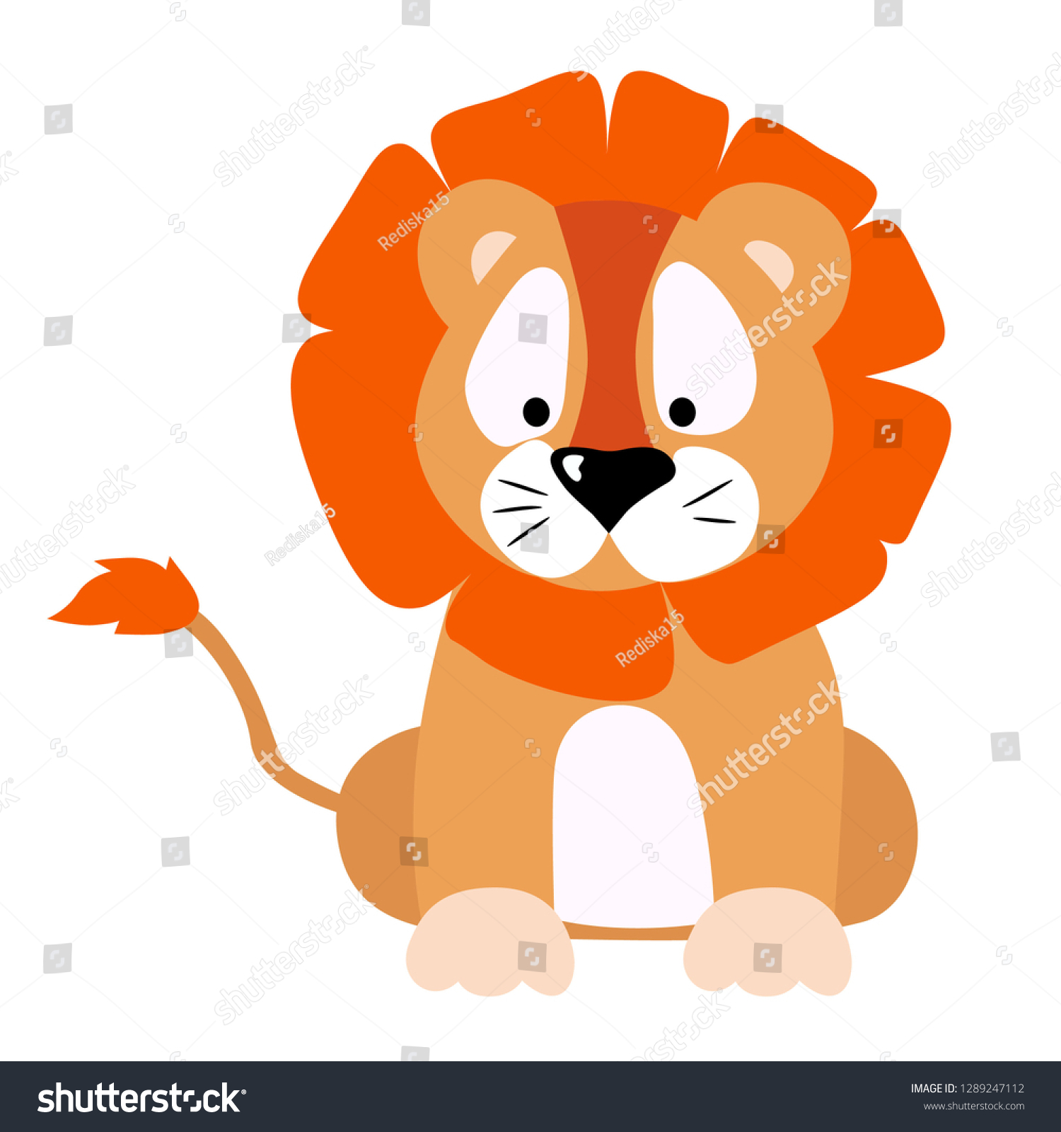 Lion Cub Cartoon Vector Illustration Stock Vector (Royalty Free) 1289247112
