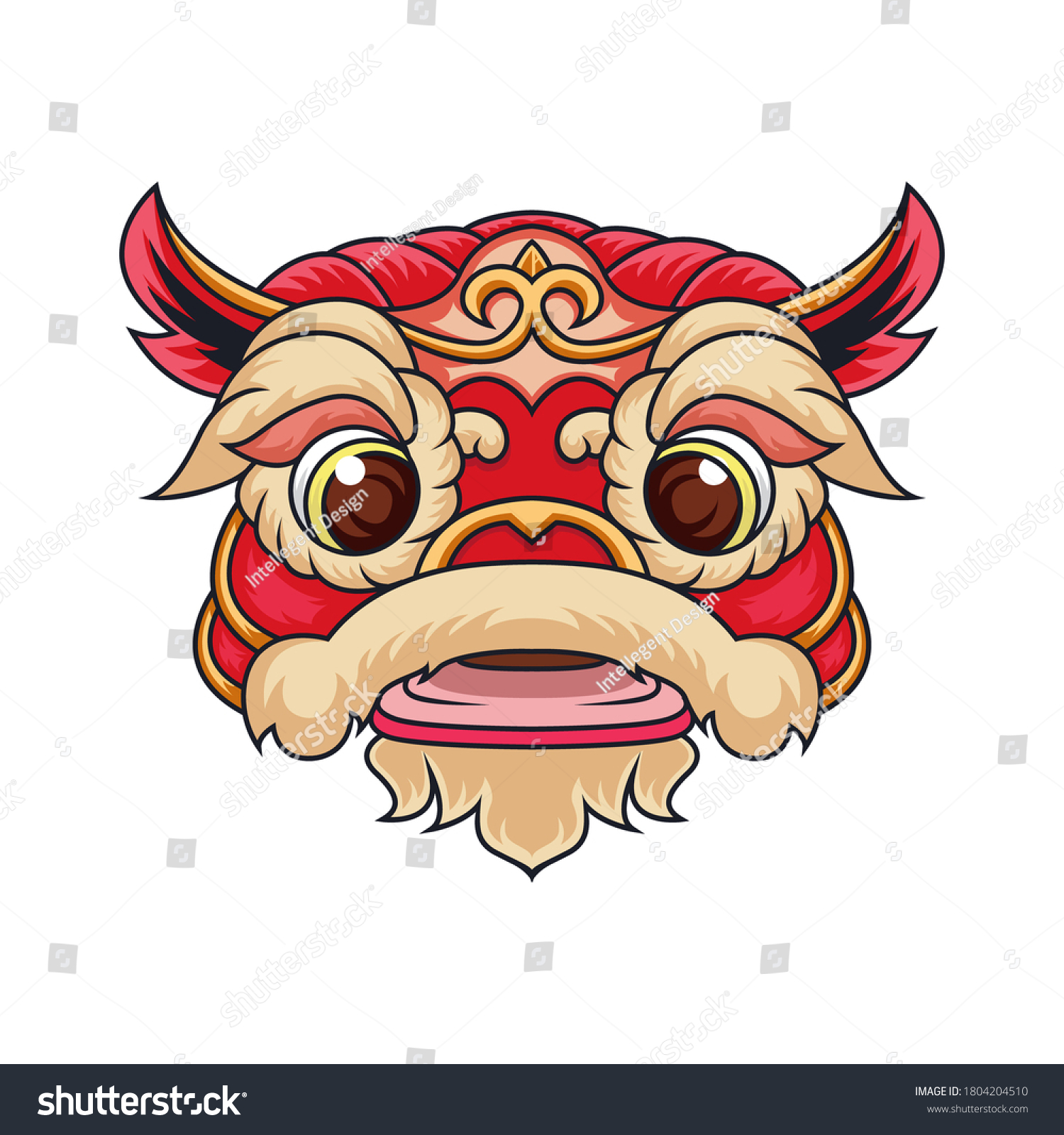 Lion Dance Design Vector Illustration Stock Vector (Royalty Free ...