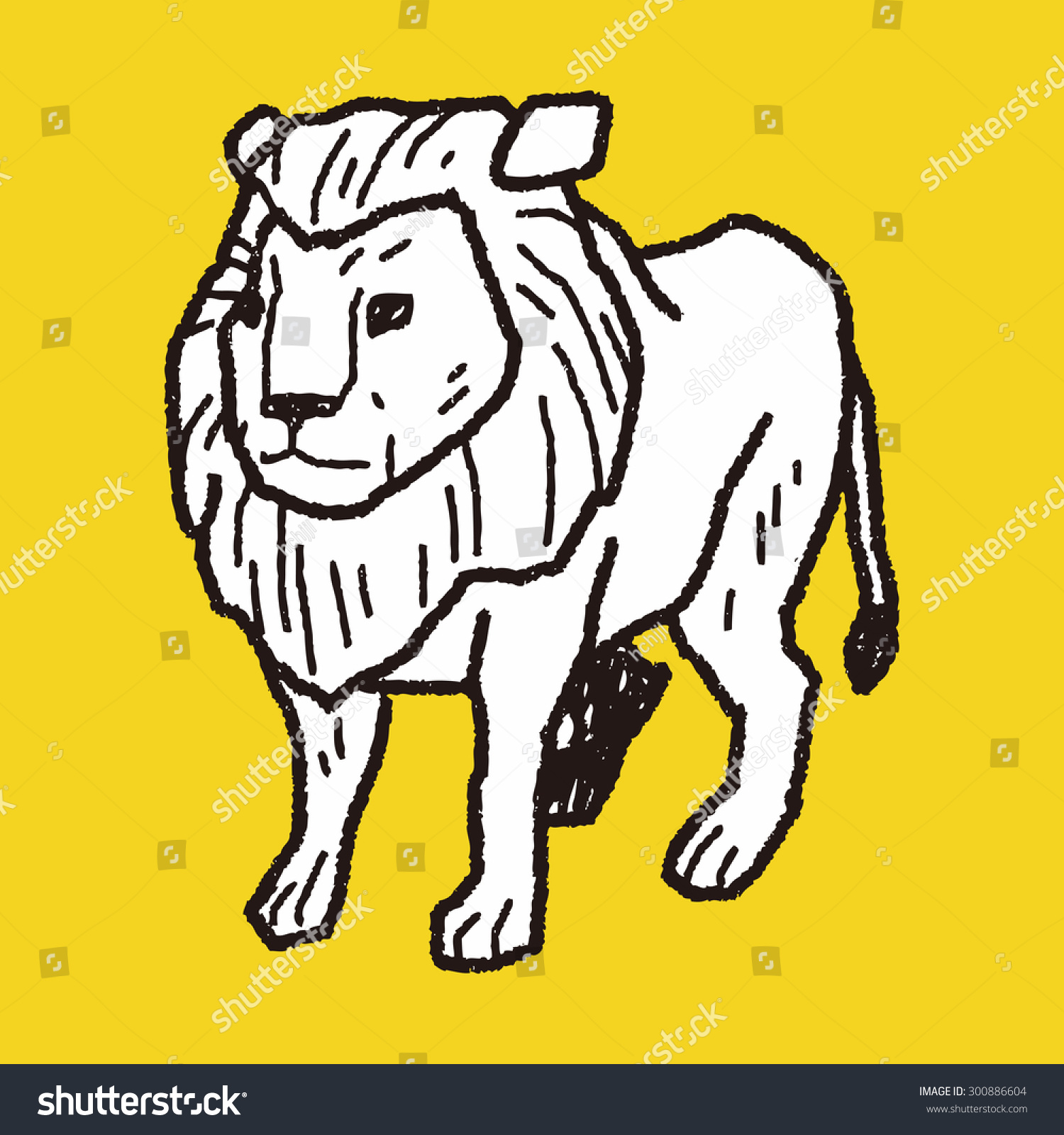 Lion Doodle Stock Vector (Royalty Free) 300886604