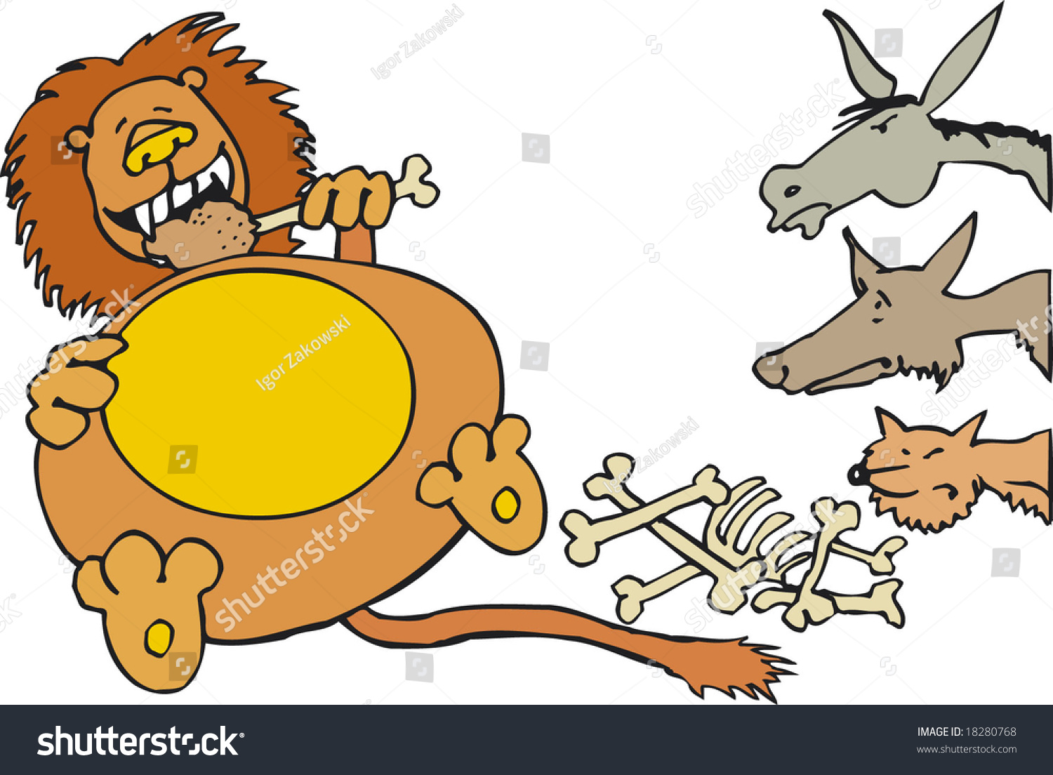 Lion Eating Stock Vector (Royalty Free) 18280768